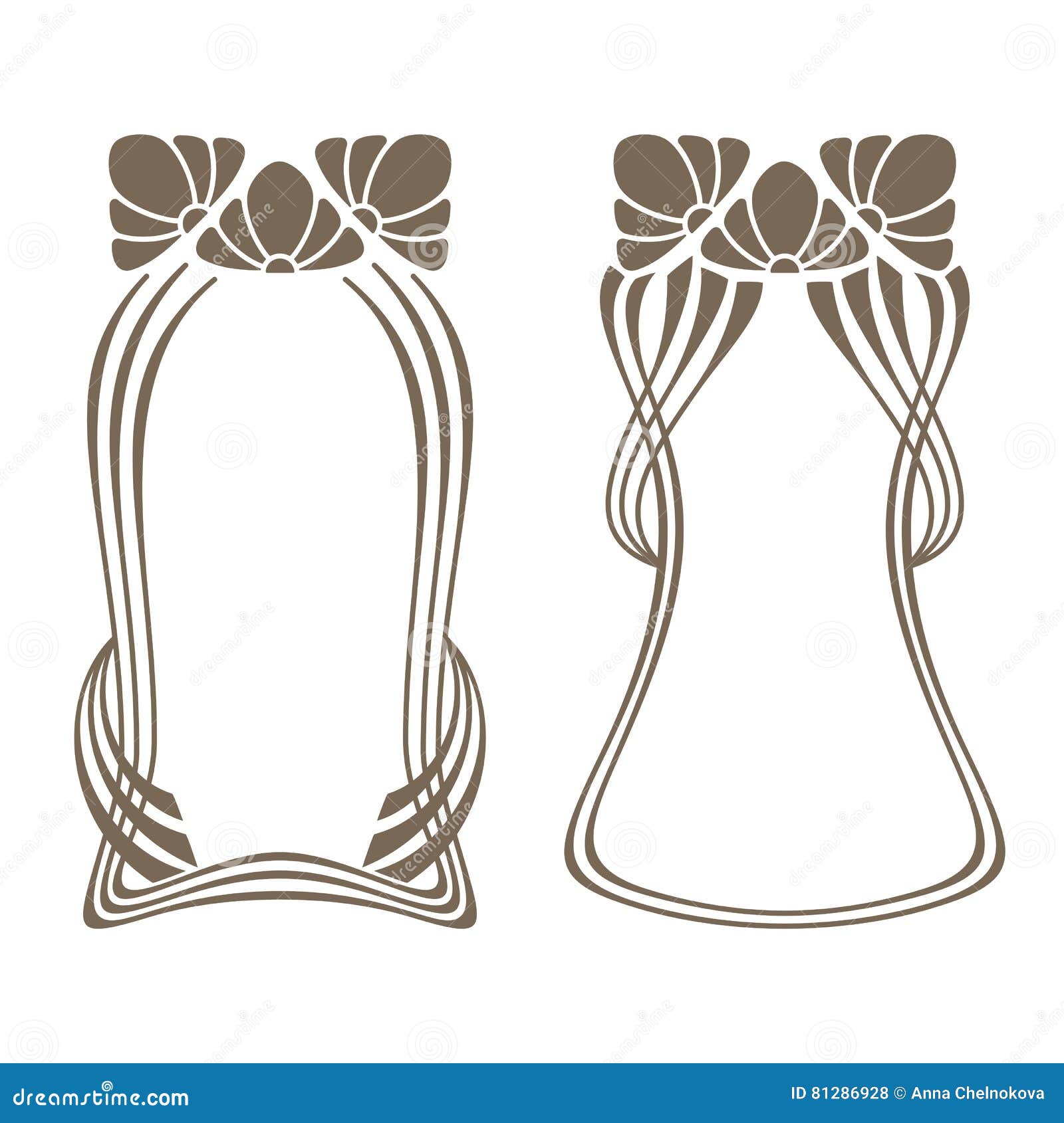 Vector art deco frames. stock vector. Illustration of print - 81286928