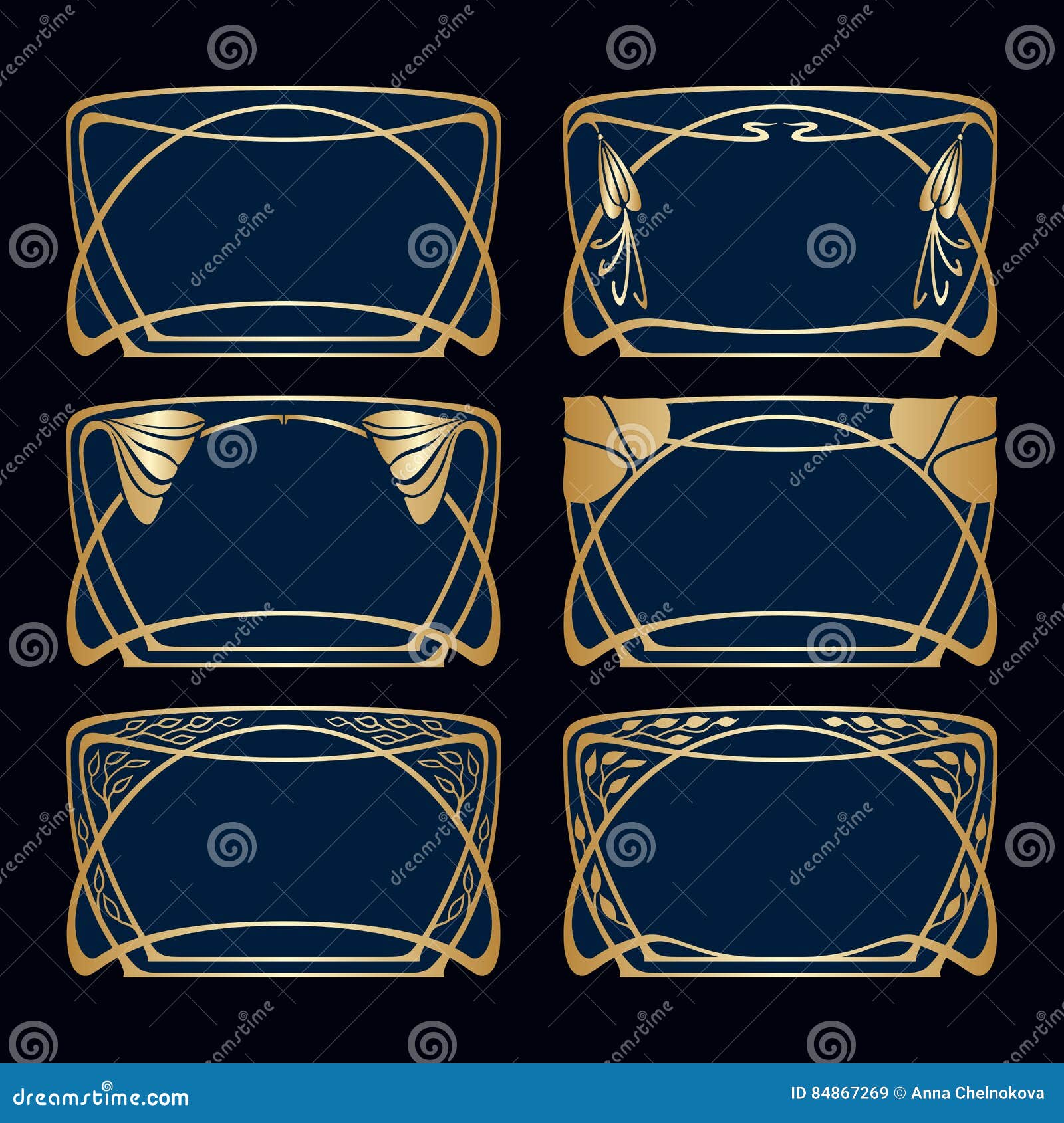 Vector art deco frames. stock vector. Illustration of design - 84867269