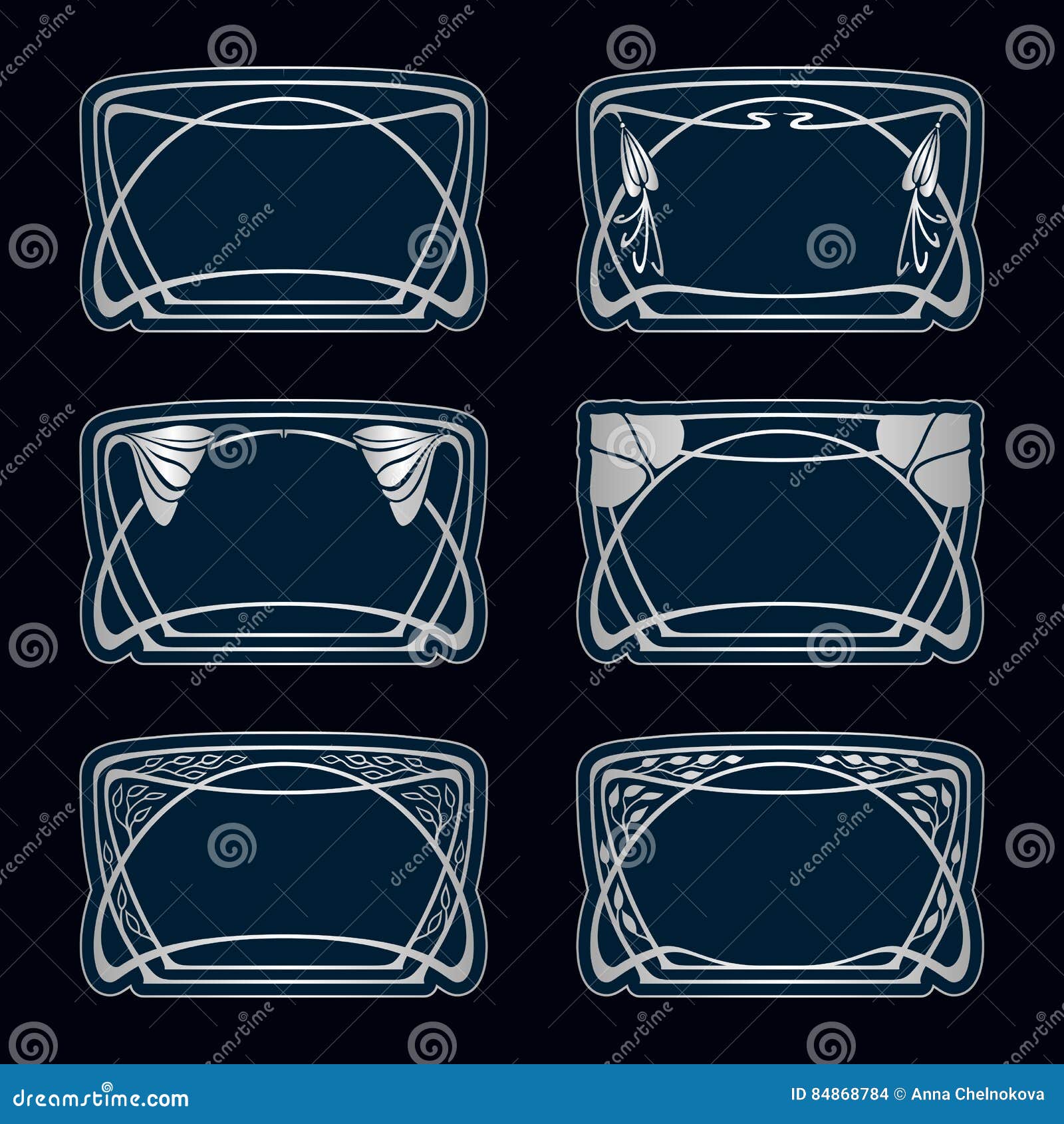 Vector art deco frames. stock vector. Illustration of elements - 84868784