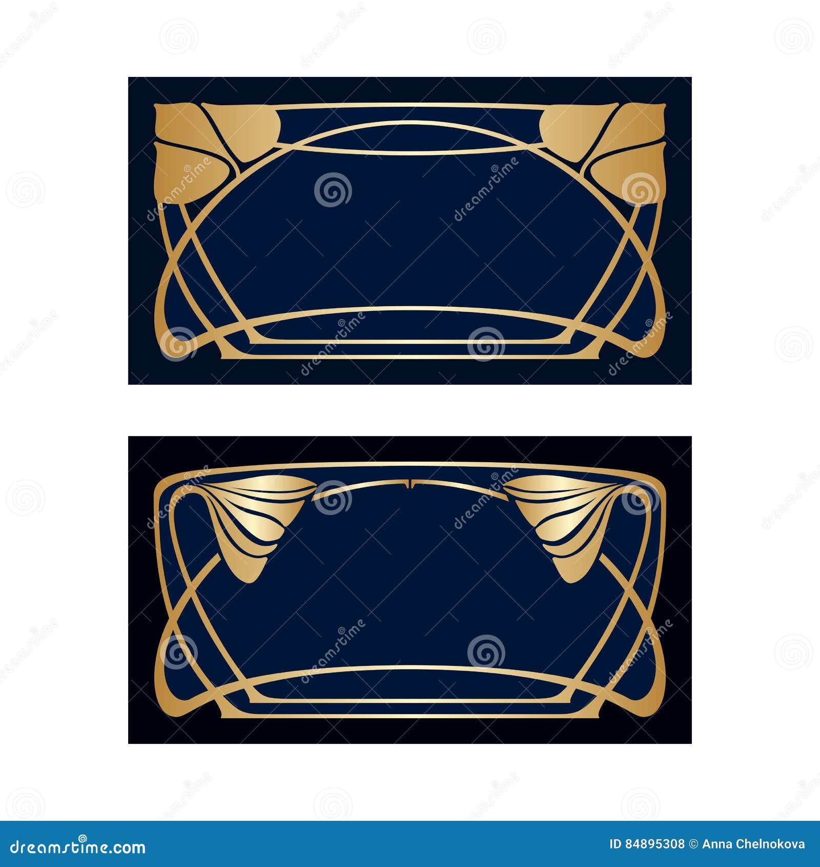 Vector art deco frames. stock vector. Illustration of background - 84895308