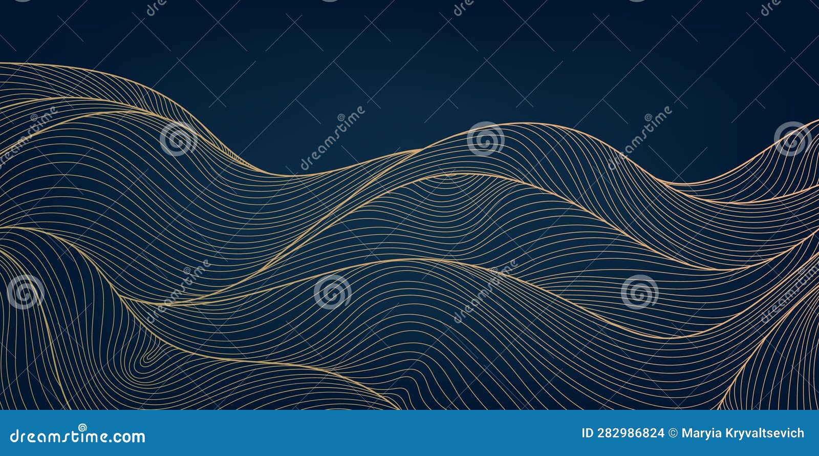 Vector Art Deco Wavy Luxury Pattern, Wave Line Japanese Style ...