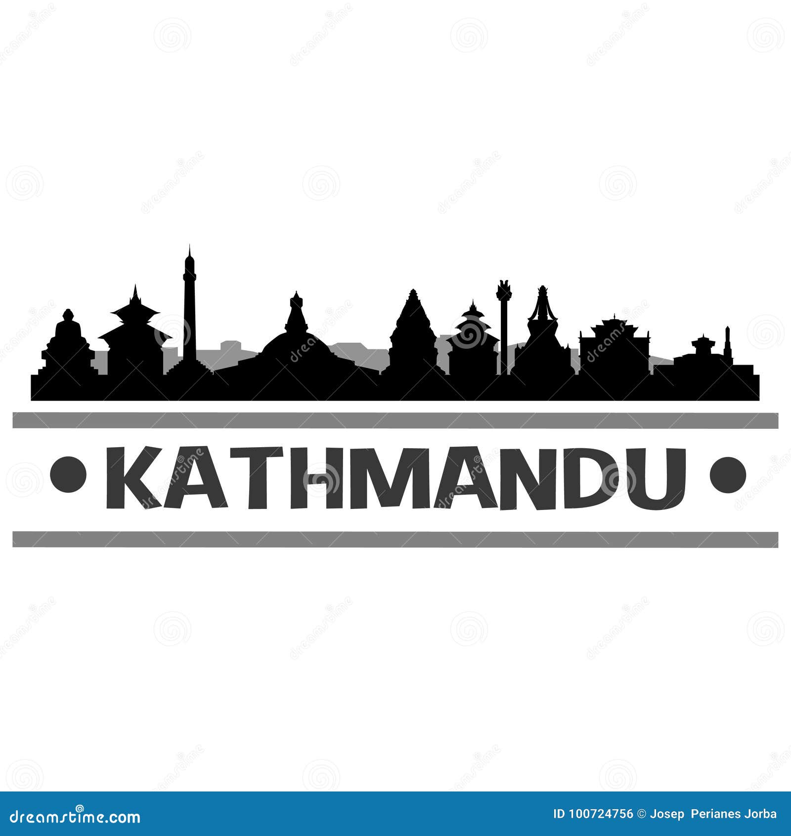 Vector Art Design Del Icono De La Ciudad De Katmandu Ilustración del ...