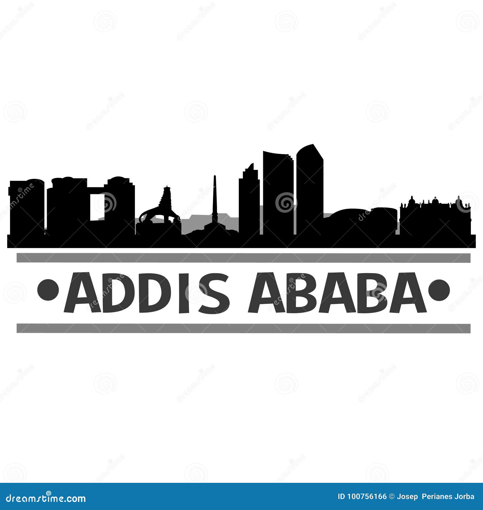 Vector Art Design Skyline Del Icono De La Ciudad De Addis Ababa ...