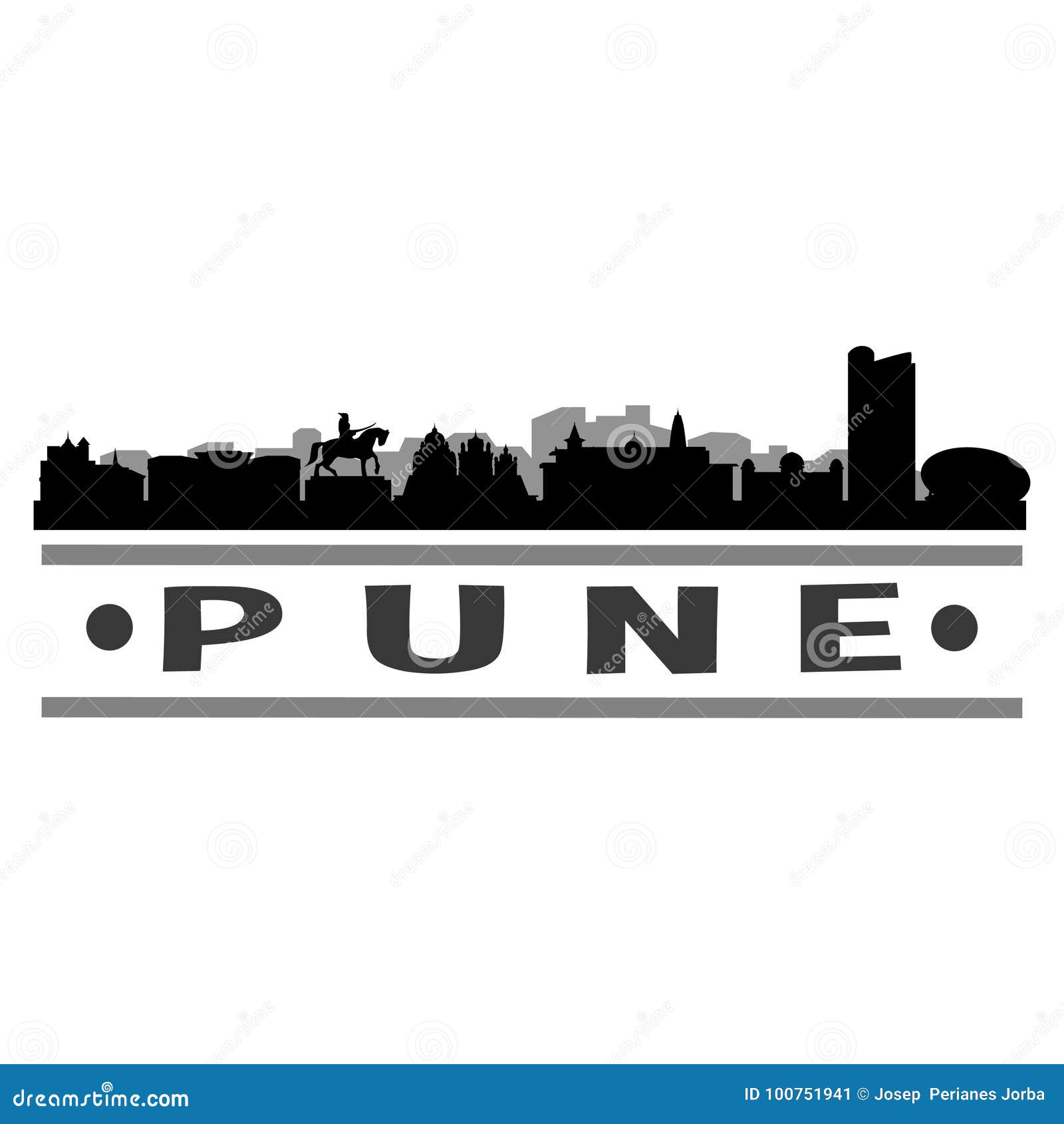 Vector Art Design Skyline Del Icono De La Ciudad De Pune Ilustración ...
