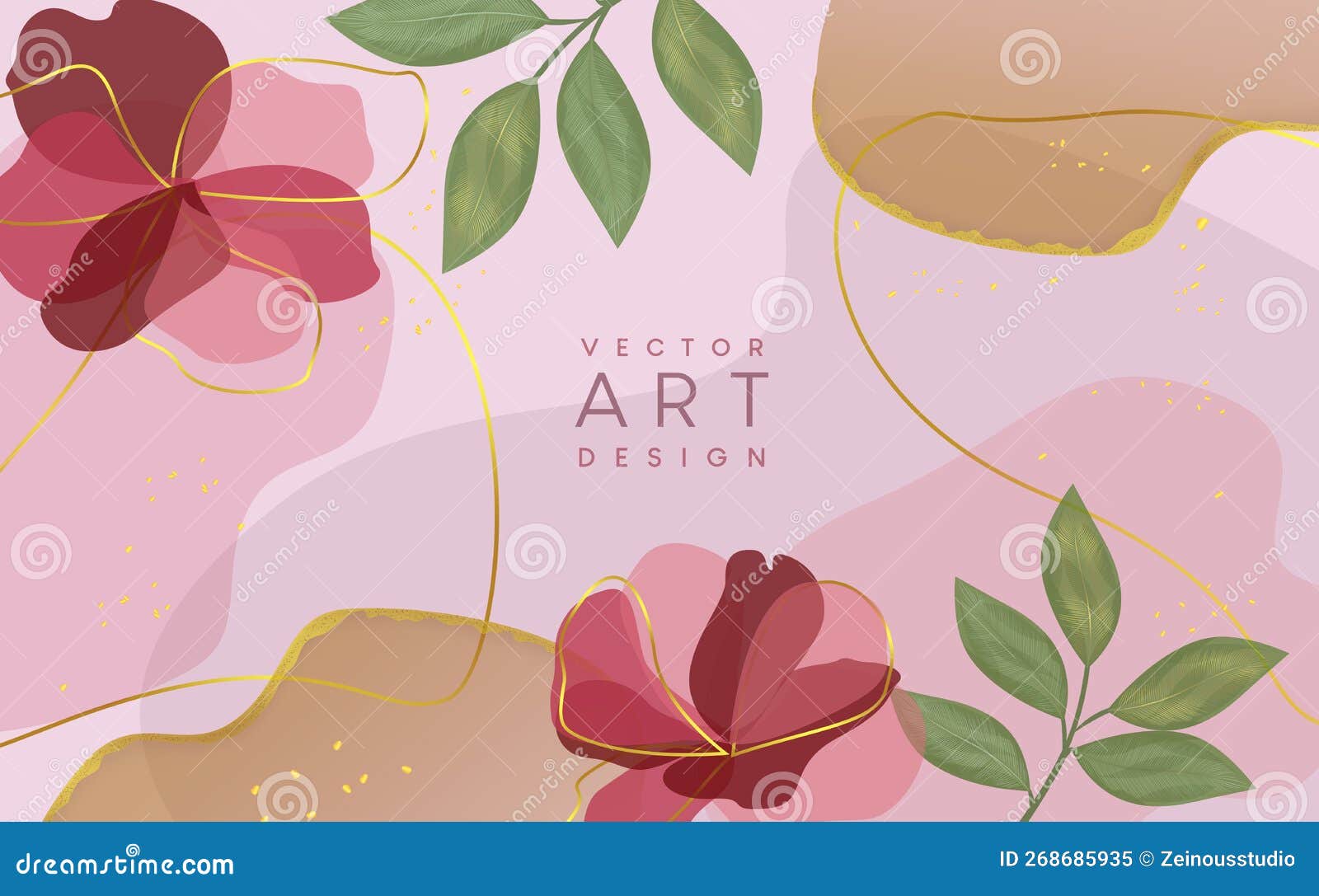 Vector Art Design. Art Vector Design Text with Flower and Leaves Decor ...