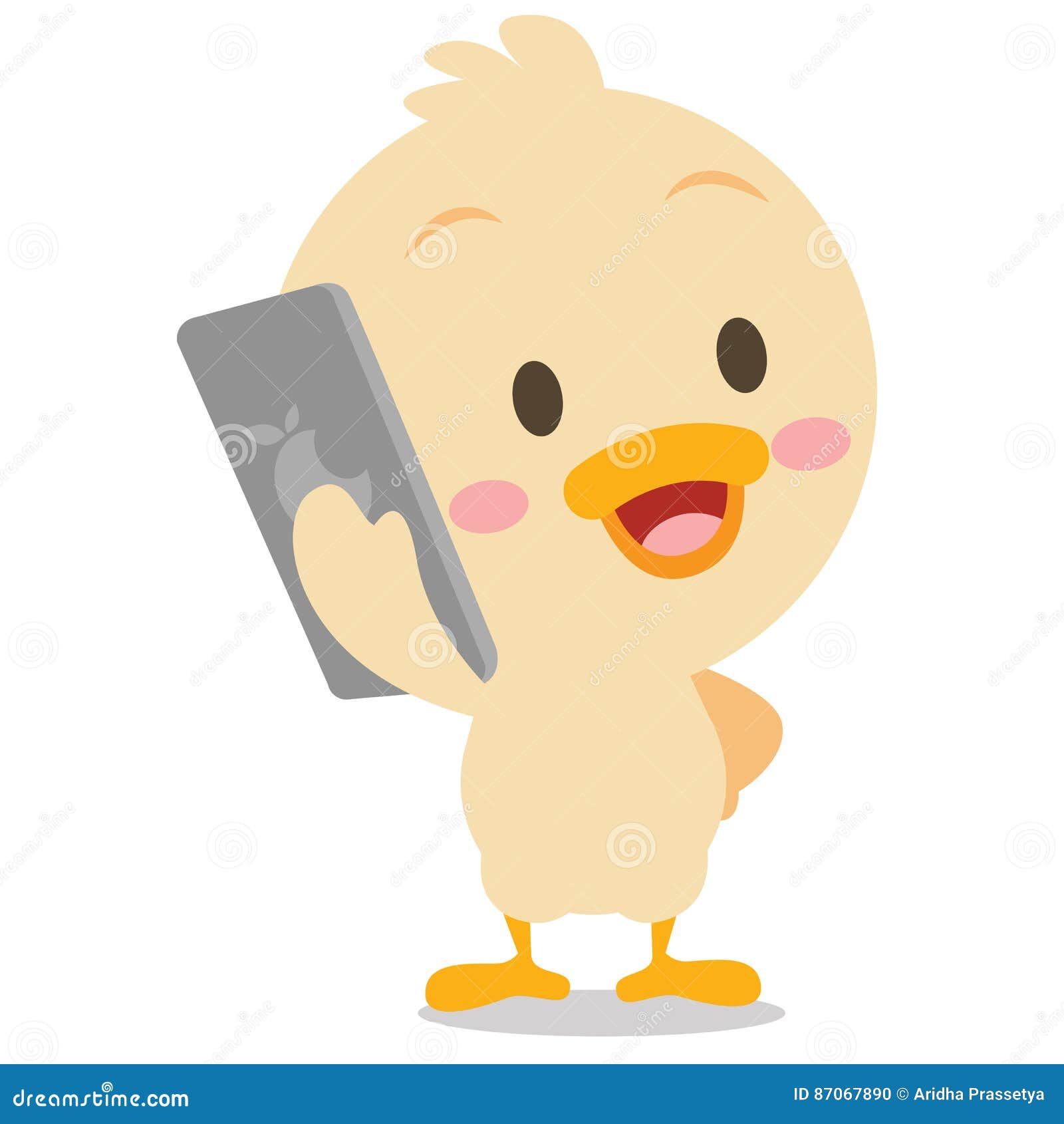 Vector Art of Duck with Phone Stock Vector - Illustration of funny ...