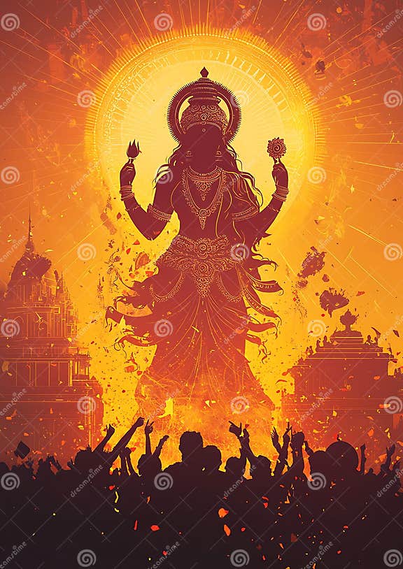 Vector Art of Durga, Navaratri Concept Stock Illustration ...