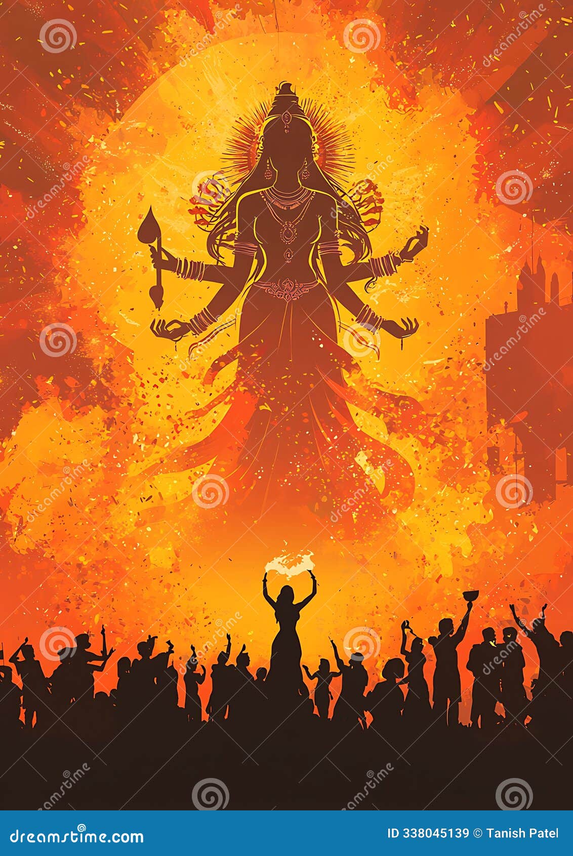 Vector Art of Durga, Navaratri Concept Stock Illustration ...