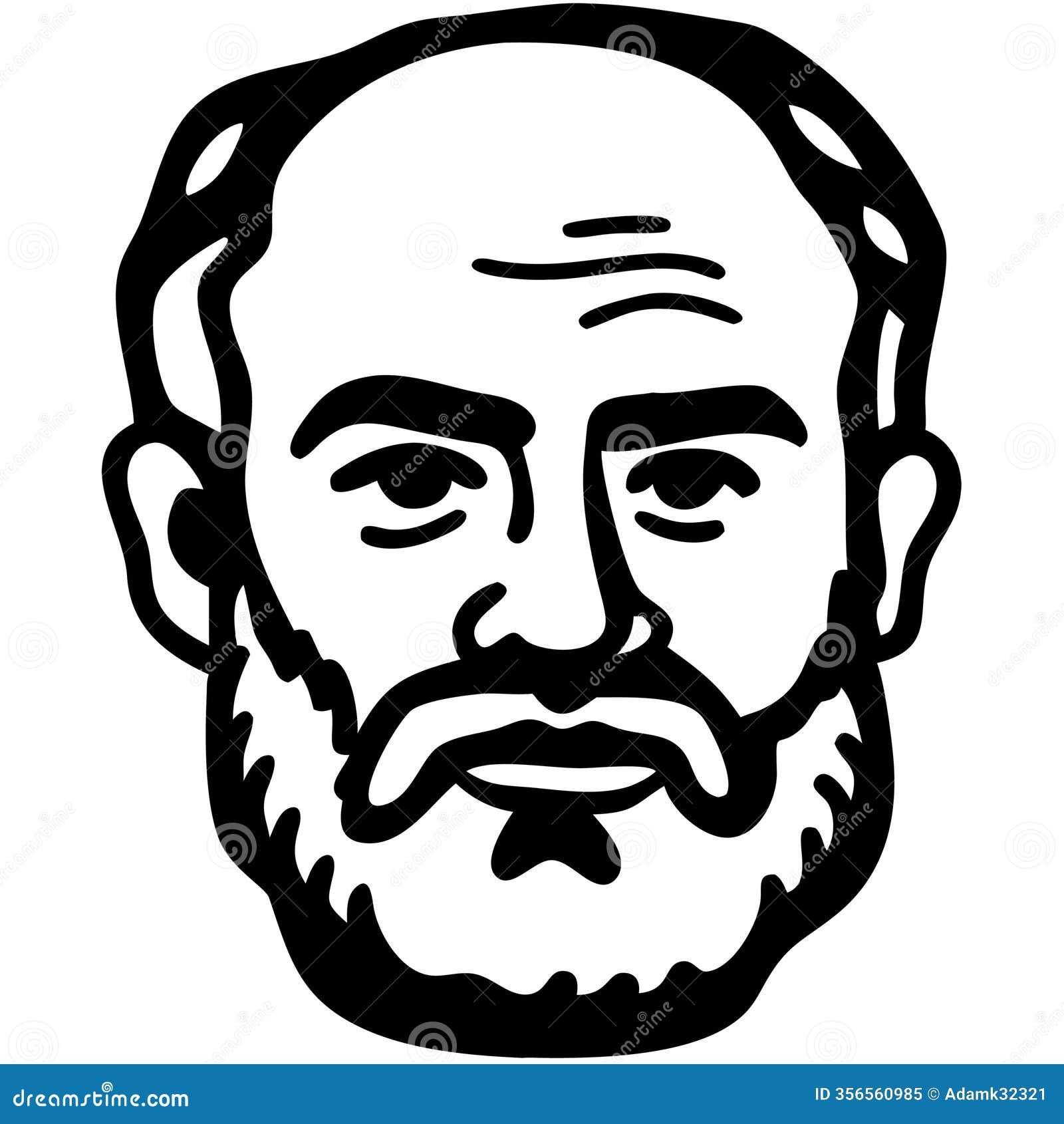 Ancient Philosopher Line Art Minimalist Vector Illustration Symbolizing ...