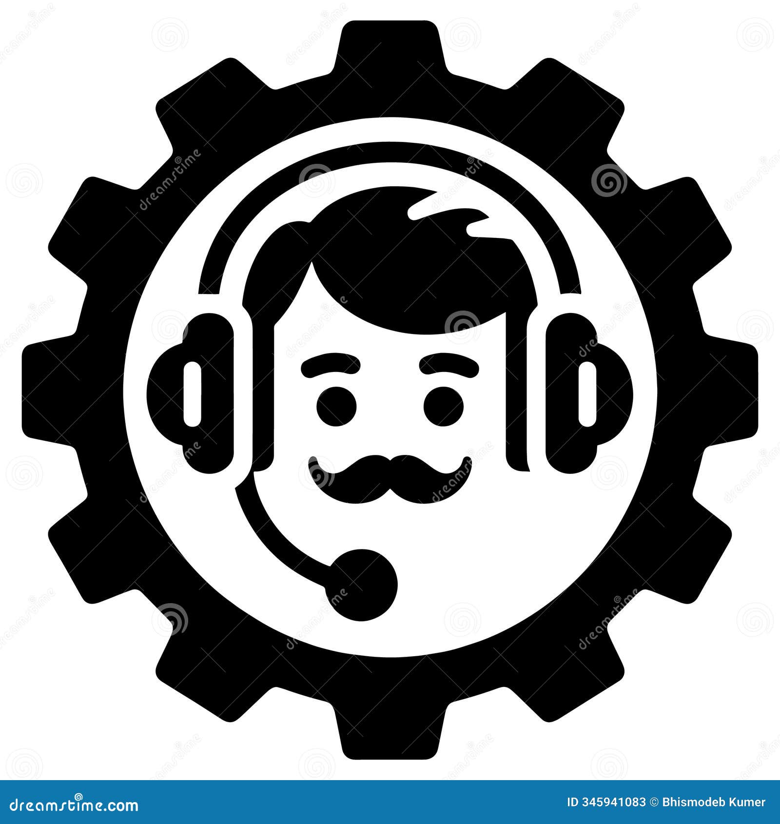 Call Center Customer Support Silhouette Vector Art and Illustration ...