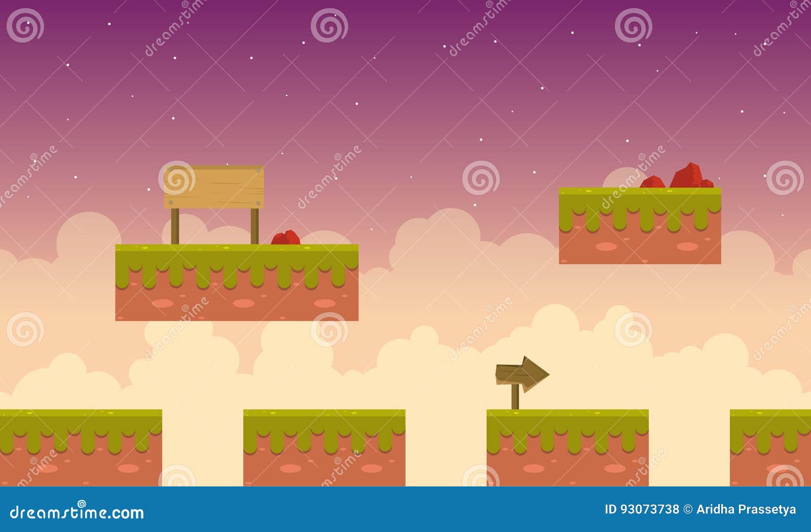 Vector Art Game Background with Cloud Style Stock Vector - Illustration ...