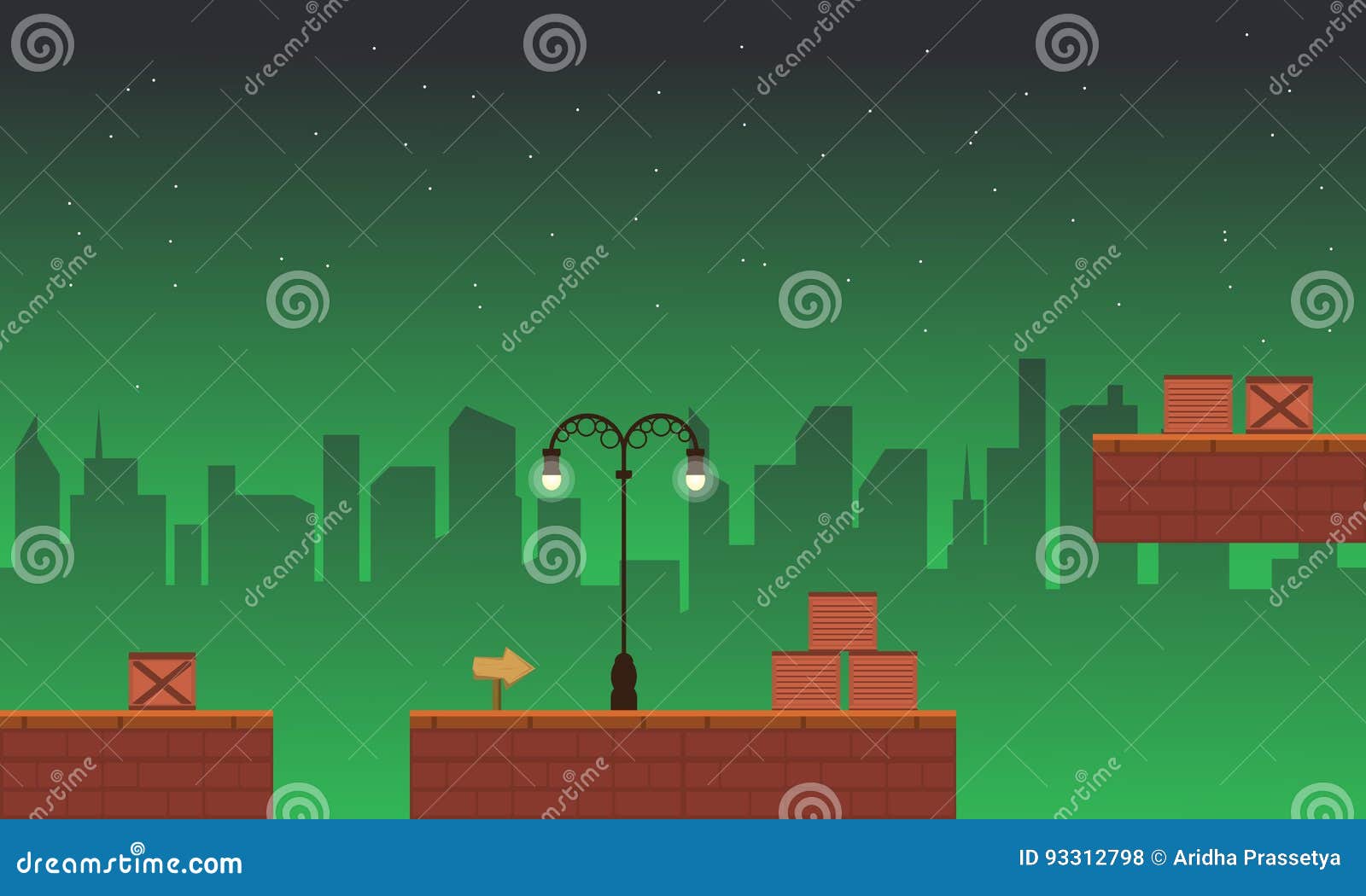 Vector Art of Game Background Street Style Stock Vector - Illustration ...