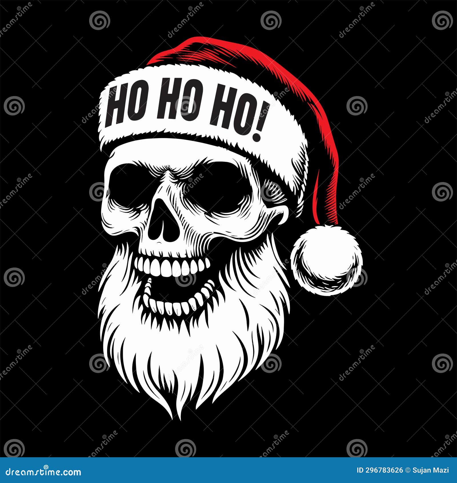 A Vector Art Graphic of a Funny Skeleton Santa Claus Stock Vector ...
