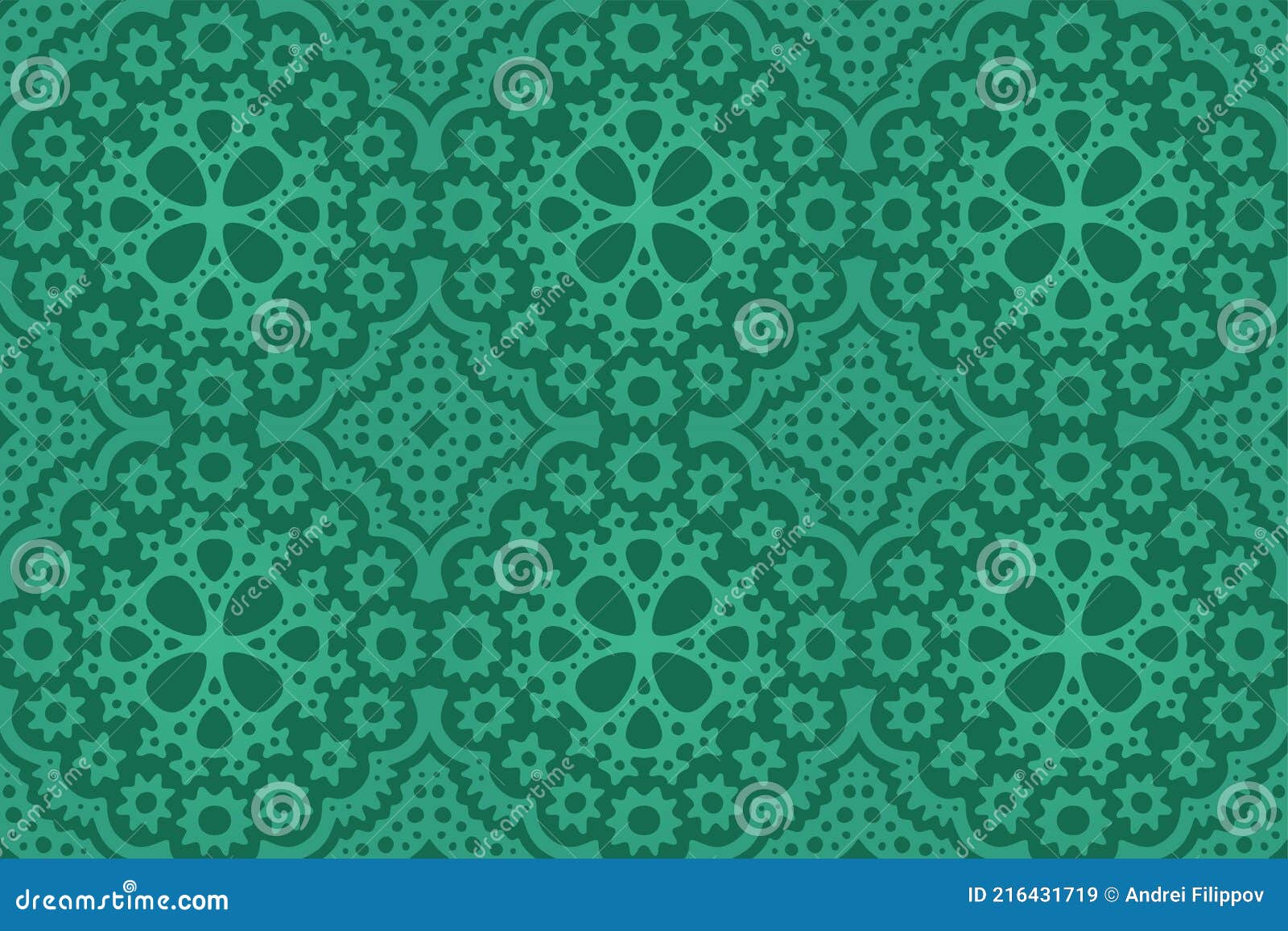 Vector Art with Green Tile Seamless Pattern Stock Vector - Illustration ...