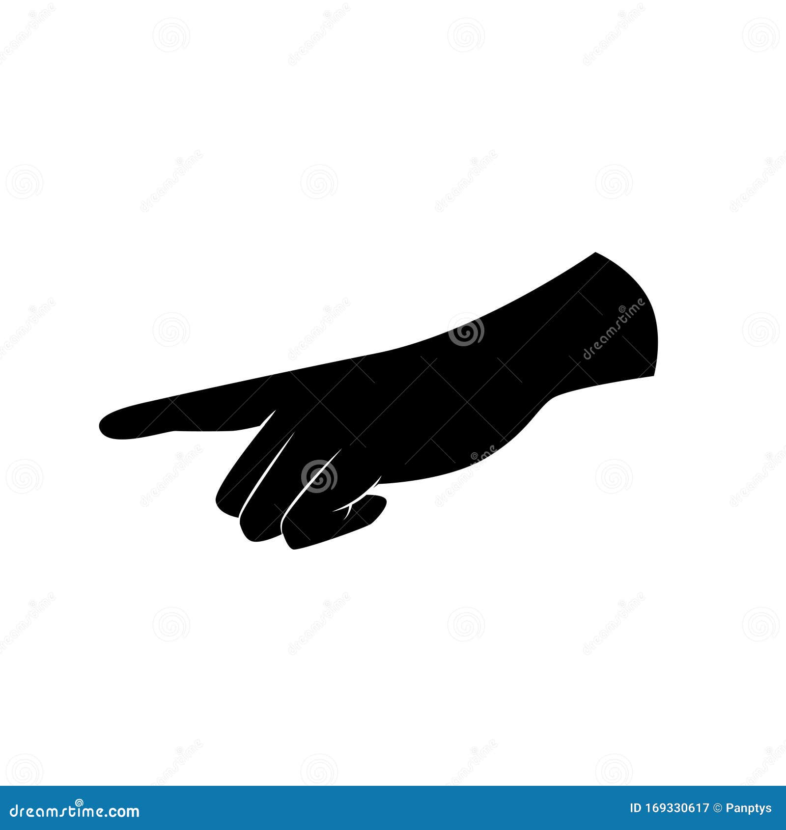 Human Hand Vector Icon on White Background. Stock Vector - Illustration ...