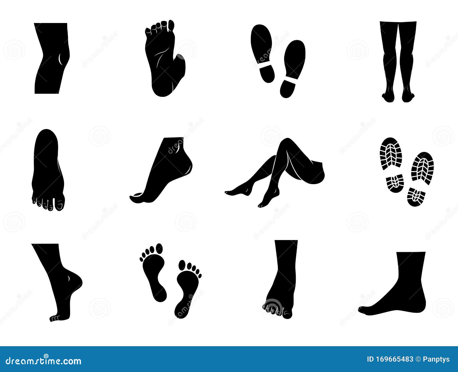 Human Legs Vector Icon Set on White Background. Stock Vector ...