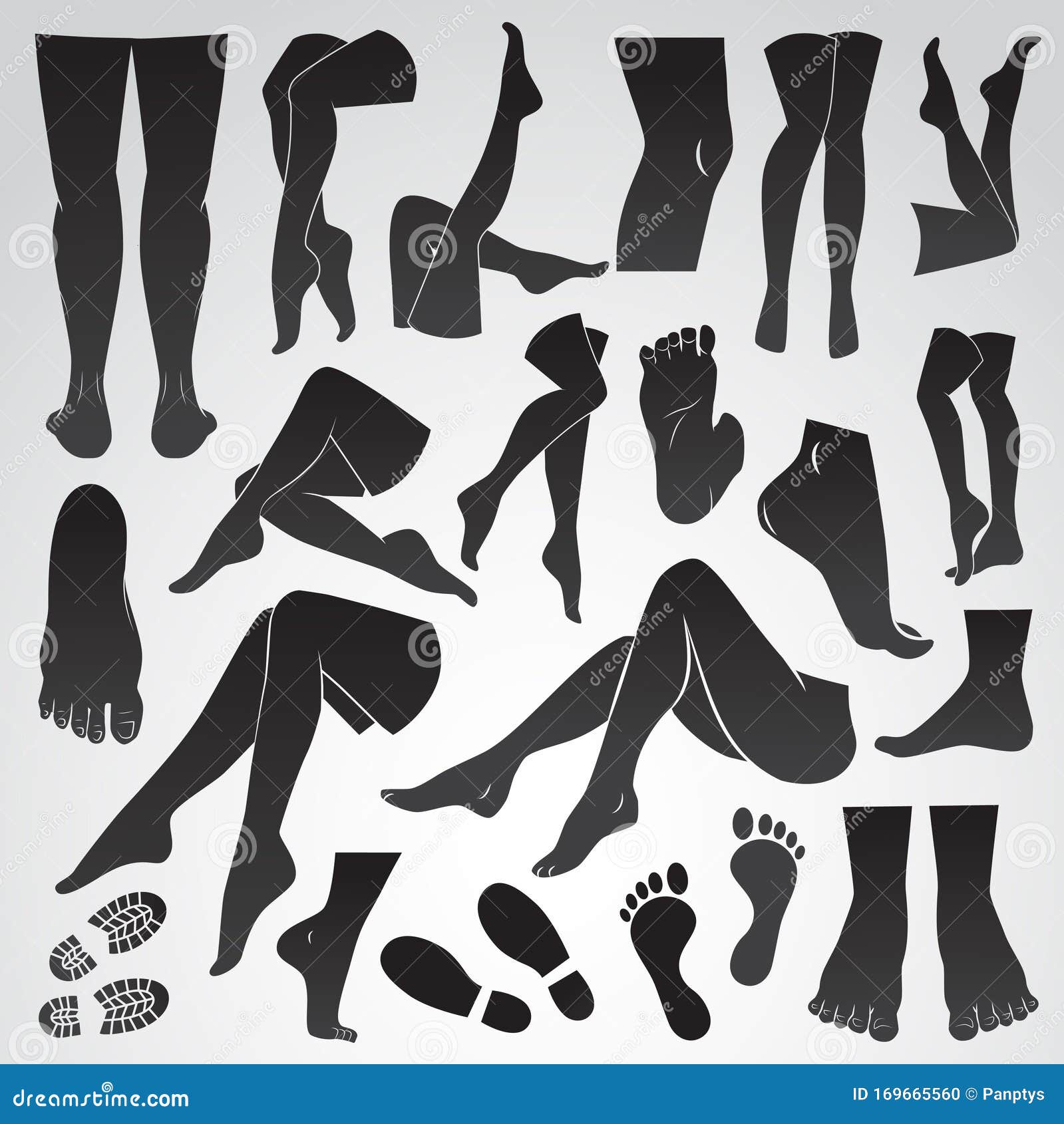 Human Legs Vector Icon Set on White Background. Stock Vector ...