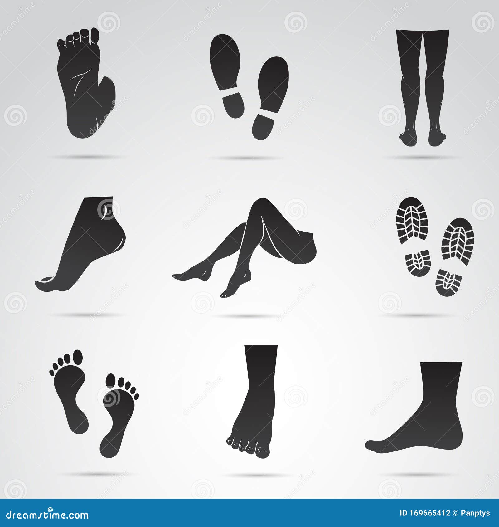 Human Legs Vector Icon Set on White Background. Stock Vector ...
