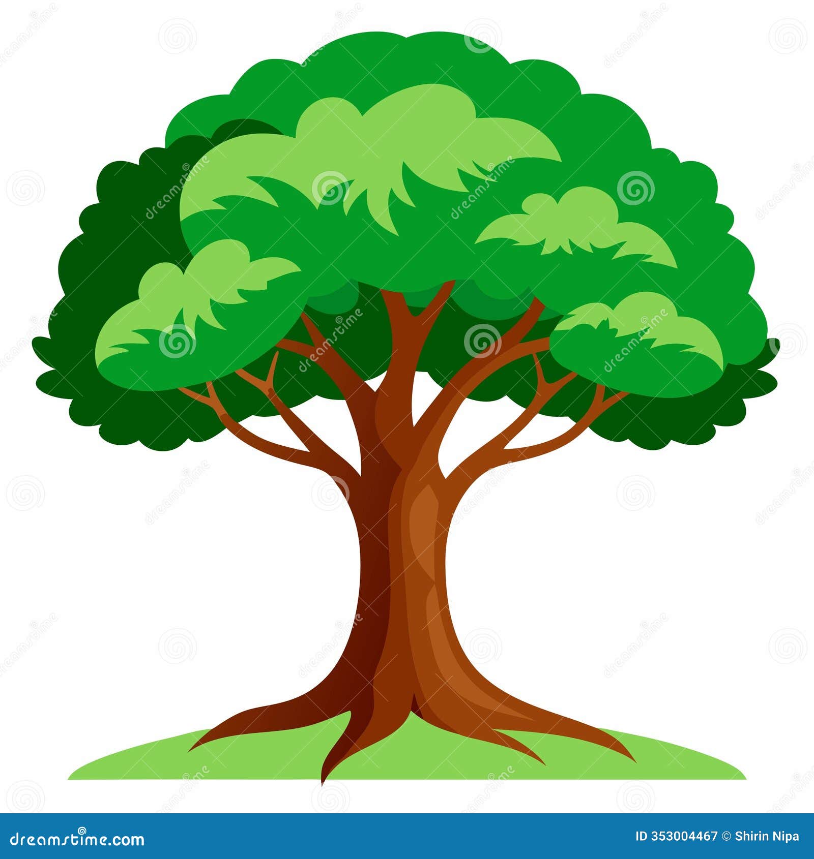 Vector Art of a large tree stock illustration. Illustration of ...