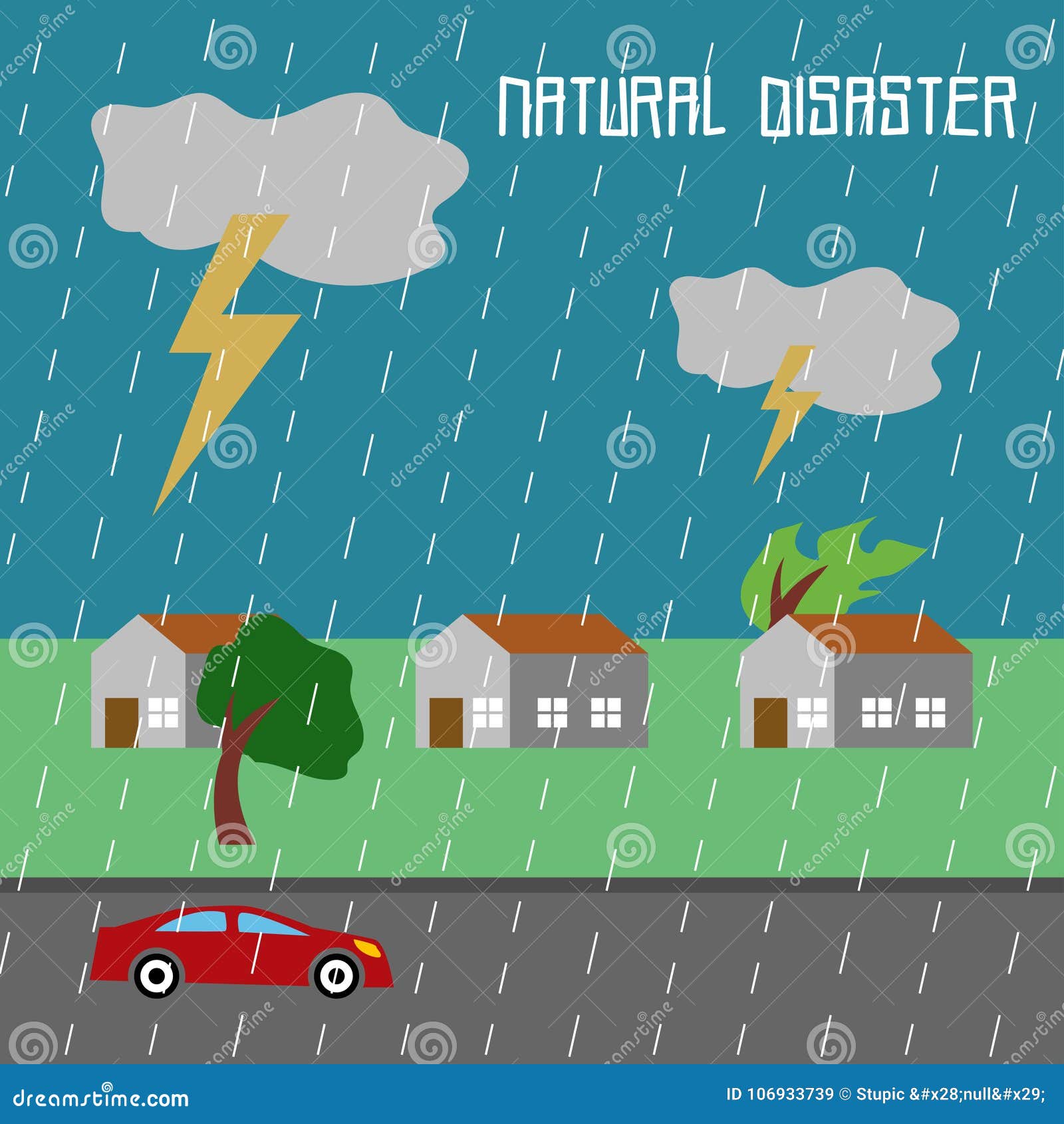 Vector Art Logo Template Del Ejemplo Del Desastre Natural Stock de ...