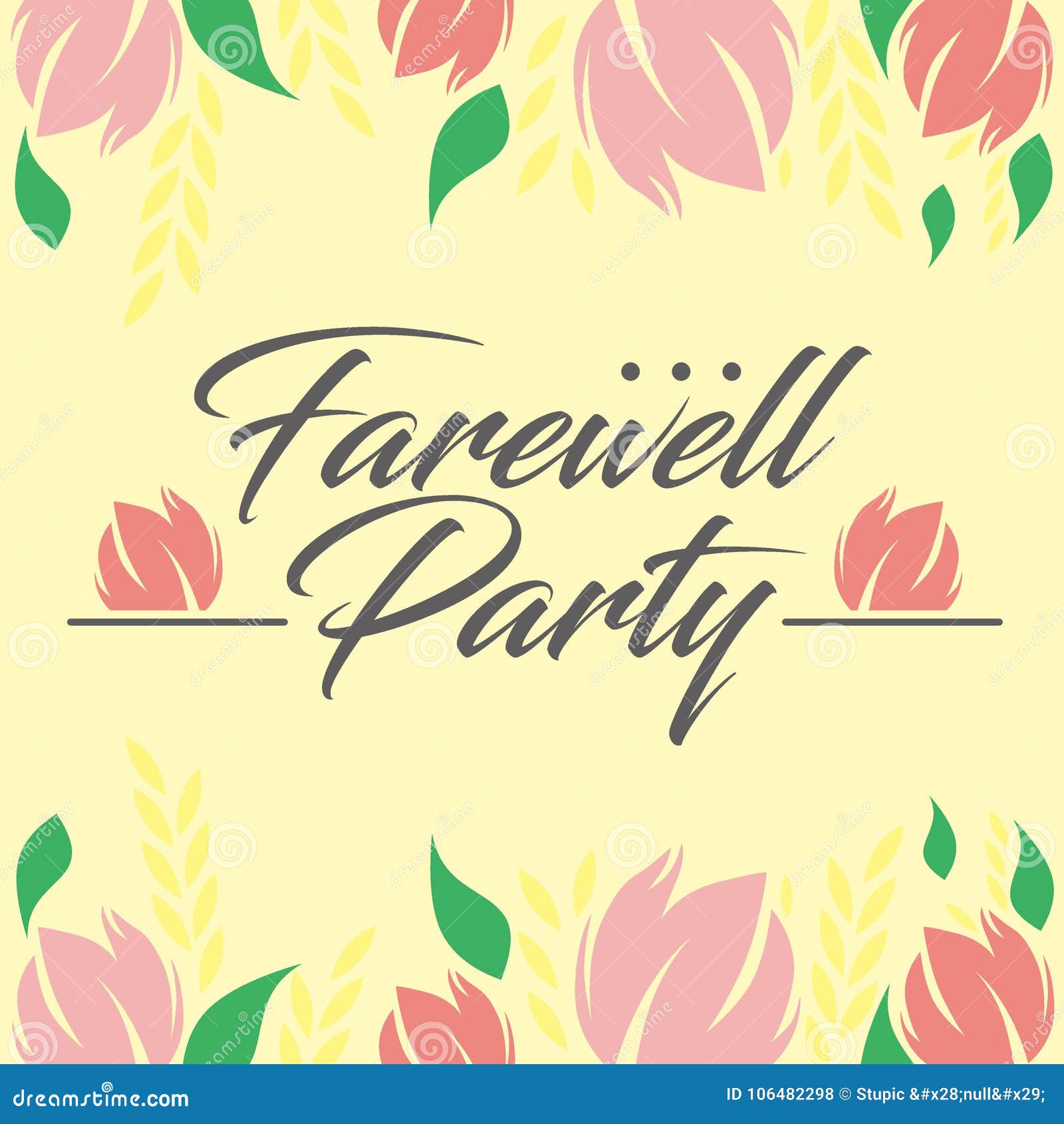 Vector Art Logo Template Del Ejemplo Del Partido De Despedida Y Ejemplo ...