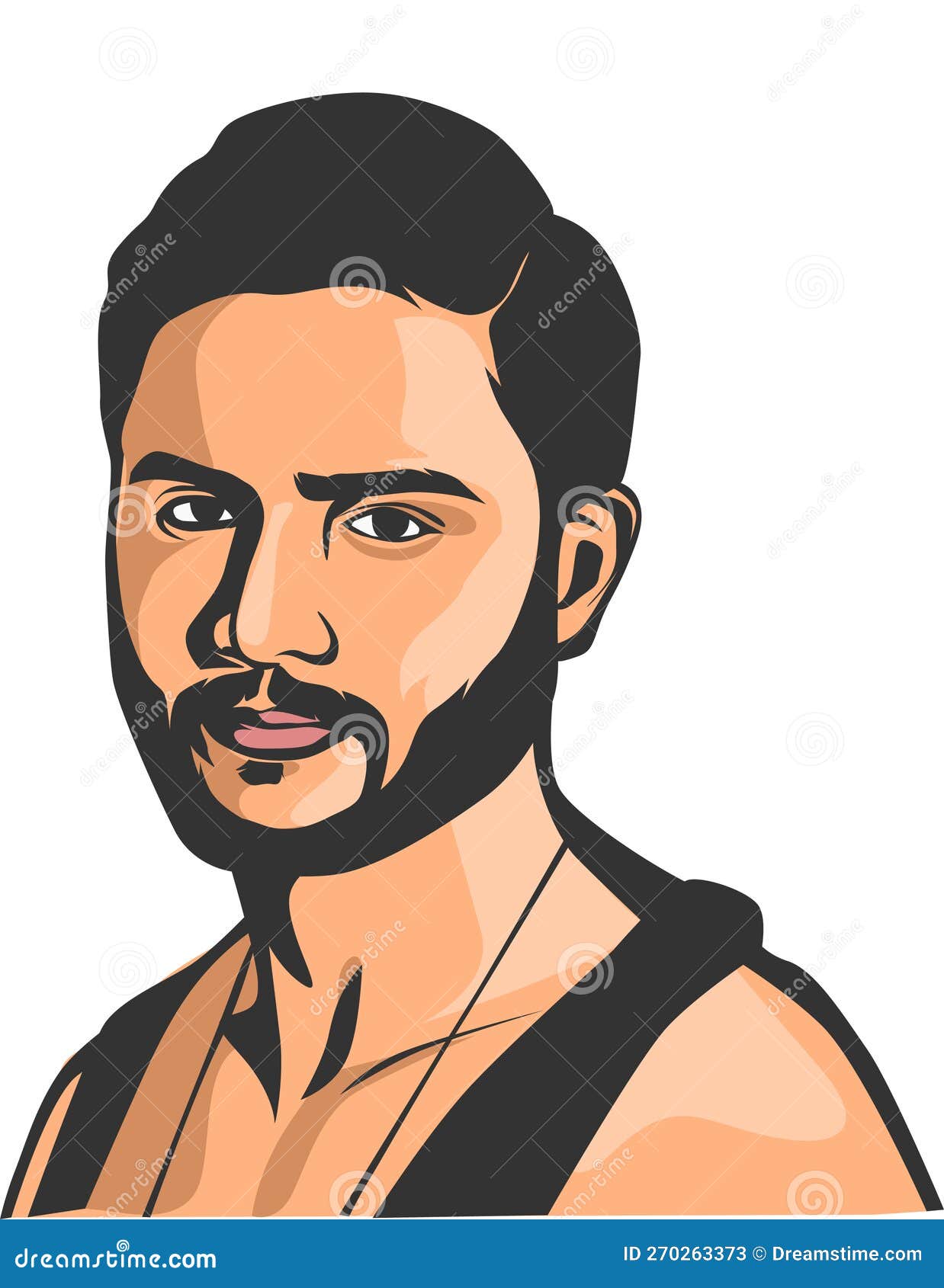 Vector Art of a Man with Beard Stock Vector - Illustration of human ...