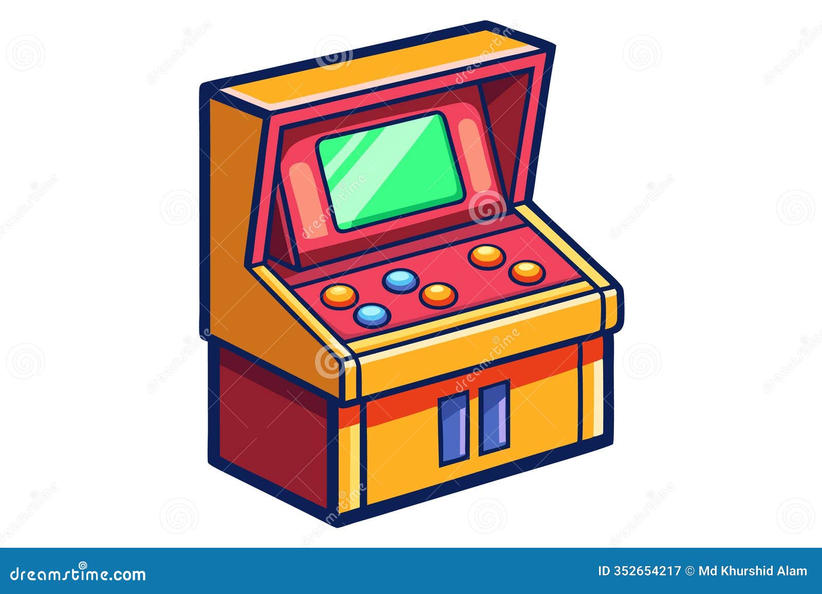 Vector Art of a Nostalgic Arcade Gaming Machine with Bold Colors ...
