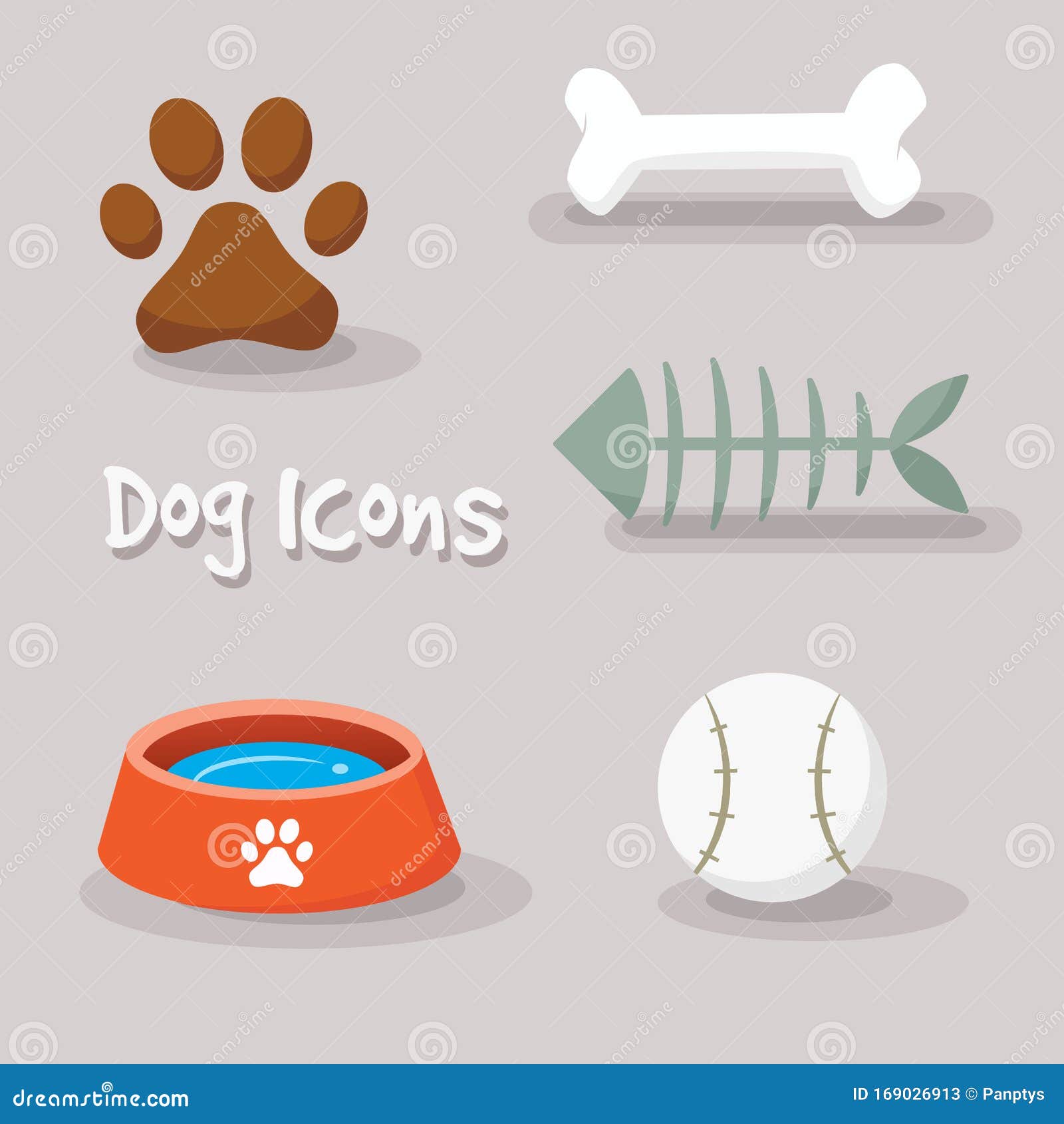 Dog Objects Vector Icon Set. Stock Vector - Illustration of black, line ...