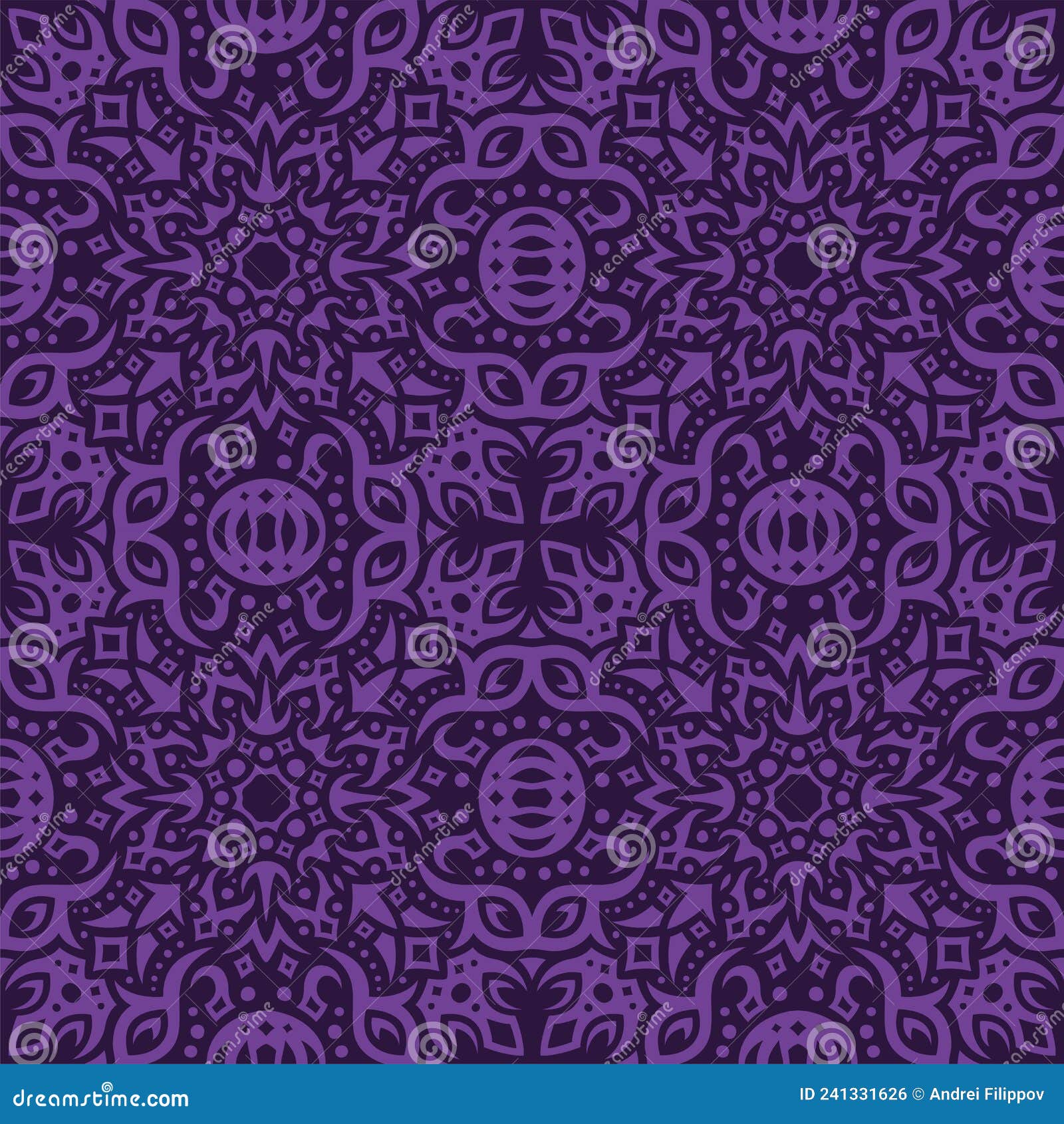 Vector Art with Purple Tribal Tile Pattern Stock Vector - Illustration ...