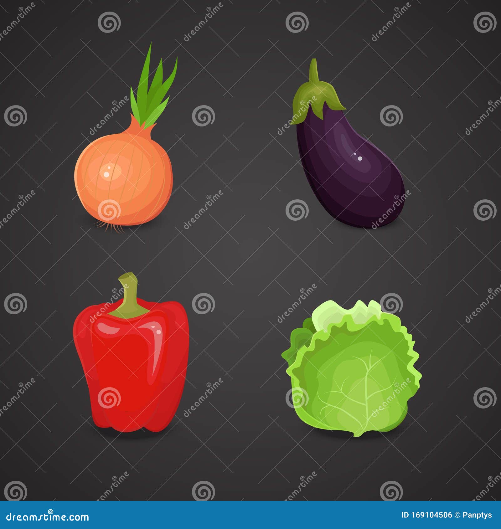 Vegetable Realistic Vector Icon Set. Stock Vector - Illustration of ...