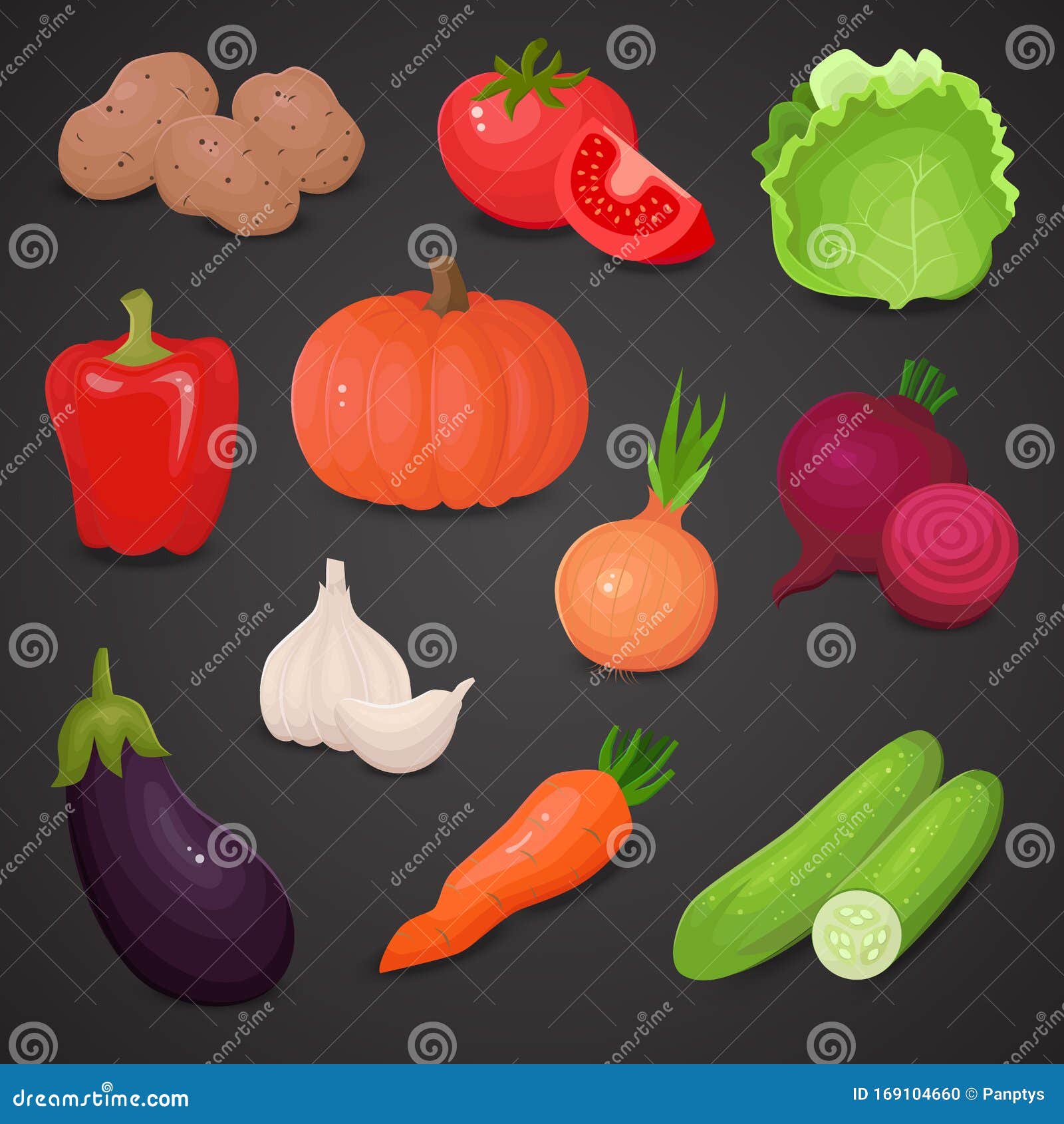 Vegetable Realistic Vector Icon Set. Stock Vector - Illustration of ...