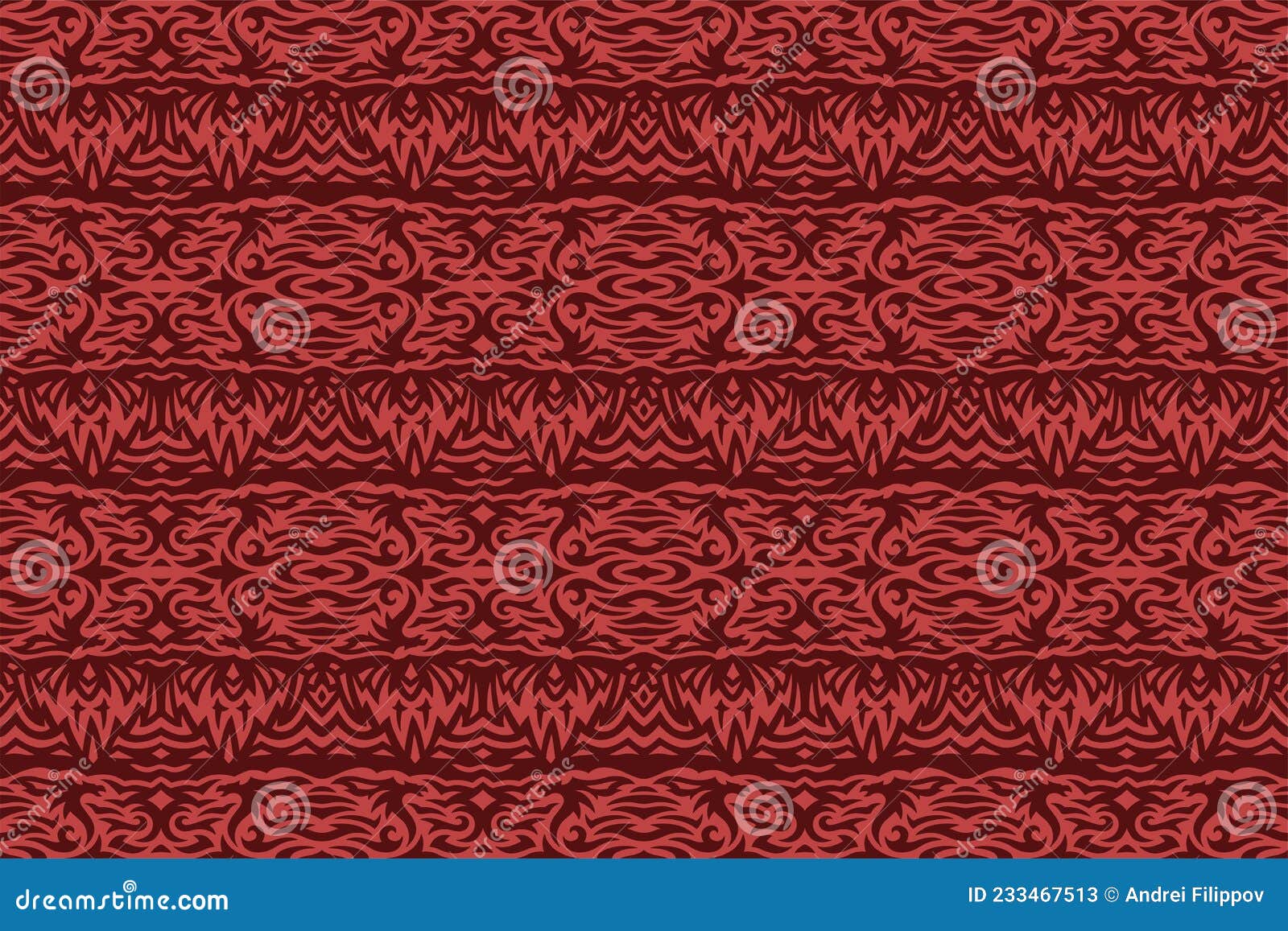 Vector Art with Red Tribal Seamless Pattern Stock Vector - Illustration ...