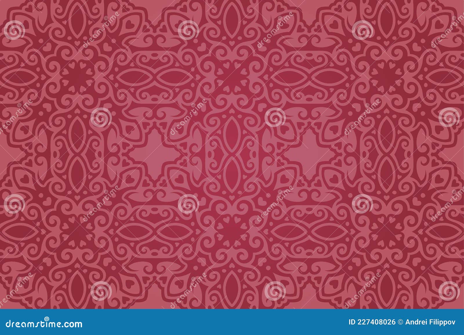 Vector Art with Red Vintage Seamless Pattern Stock Vector ...