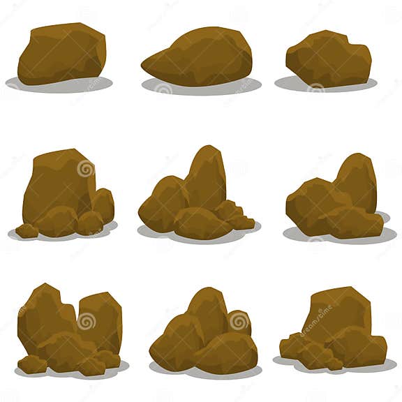 Vector Art Rock Set Collection Stock Vector - Illustration of mountain ...
