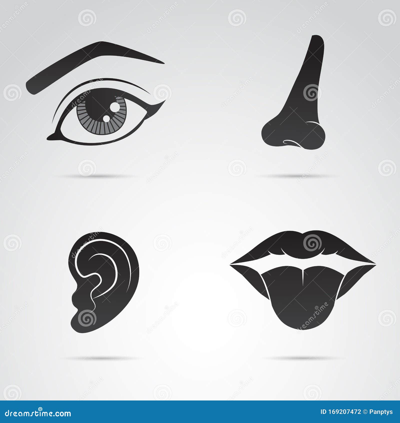 Face Elements Vector Icon Set. Stock Vector - Illustration of mouth ...