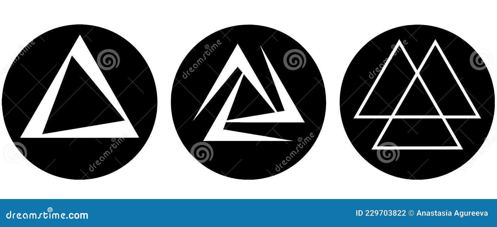 Vector Art Set of Triangle Esoteric Symbols Stock Vector - Illustration ...