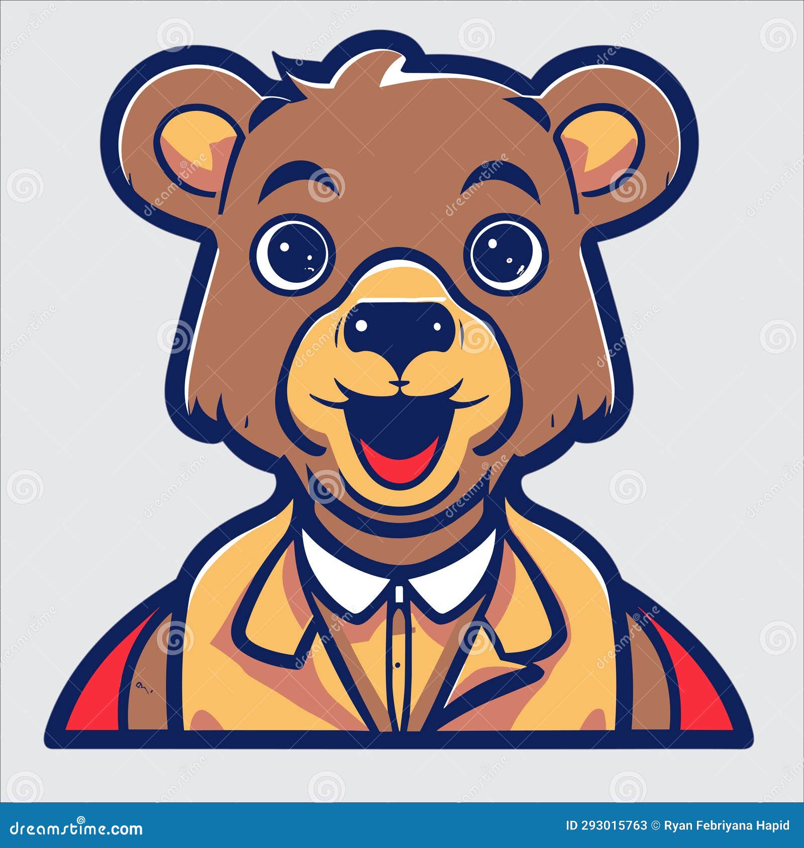 Vector Image of a Teddy Bear Animal Character Stock Vector ...