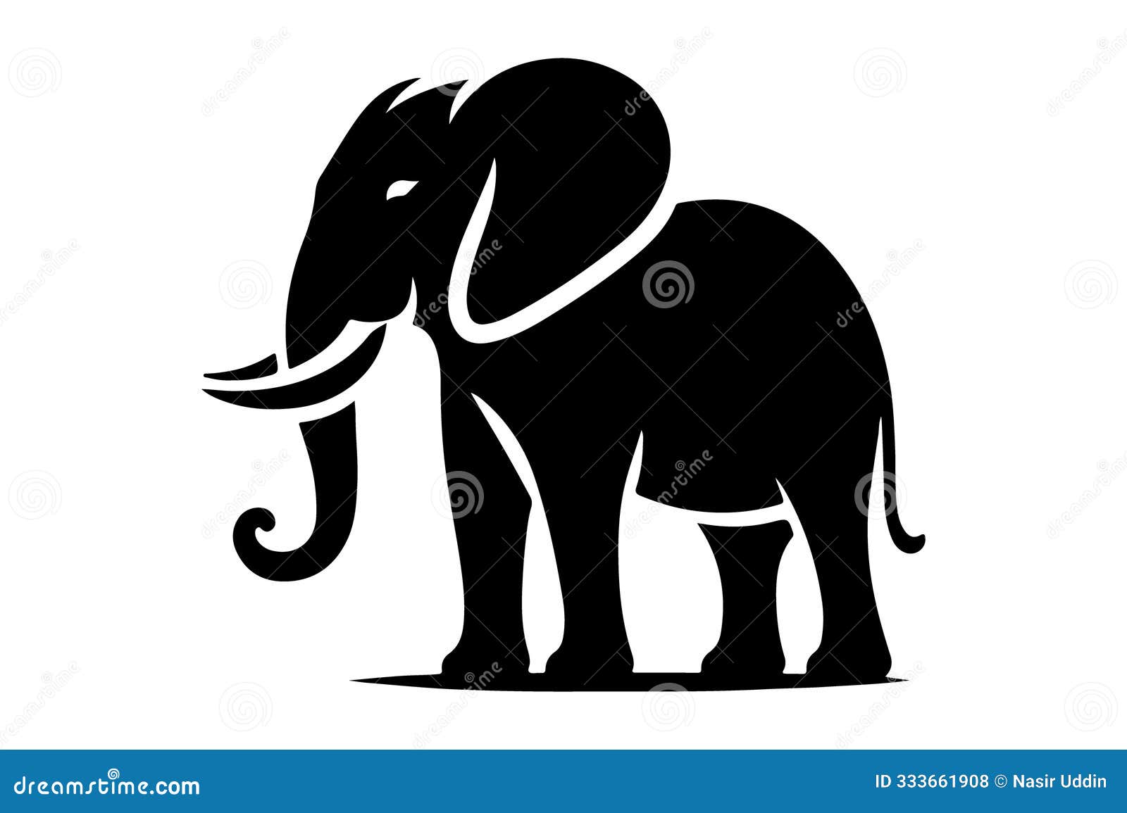 Vector Art of Simple Elephant Silhouette Stock Illustration ...