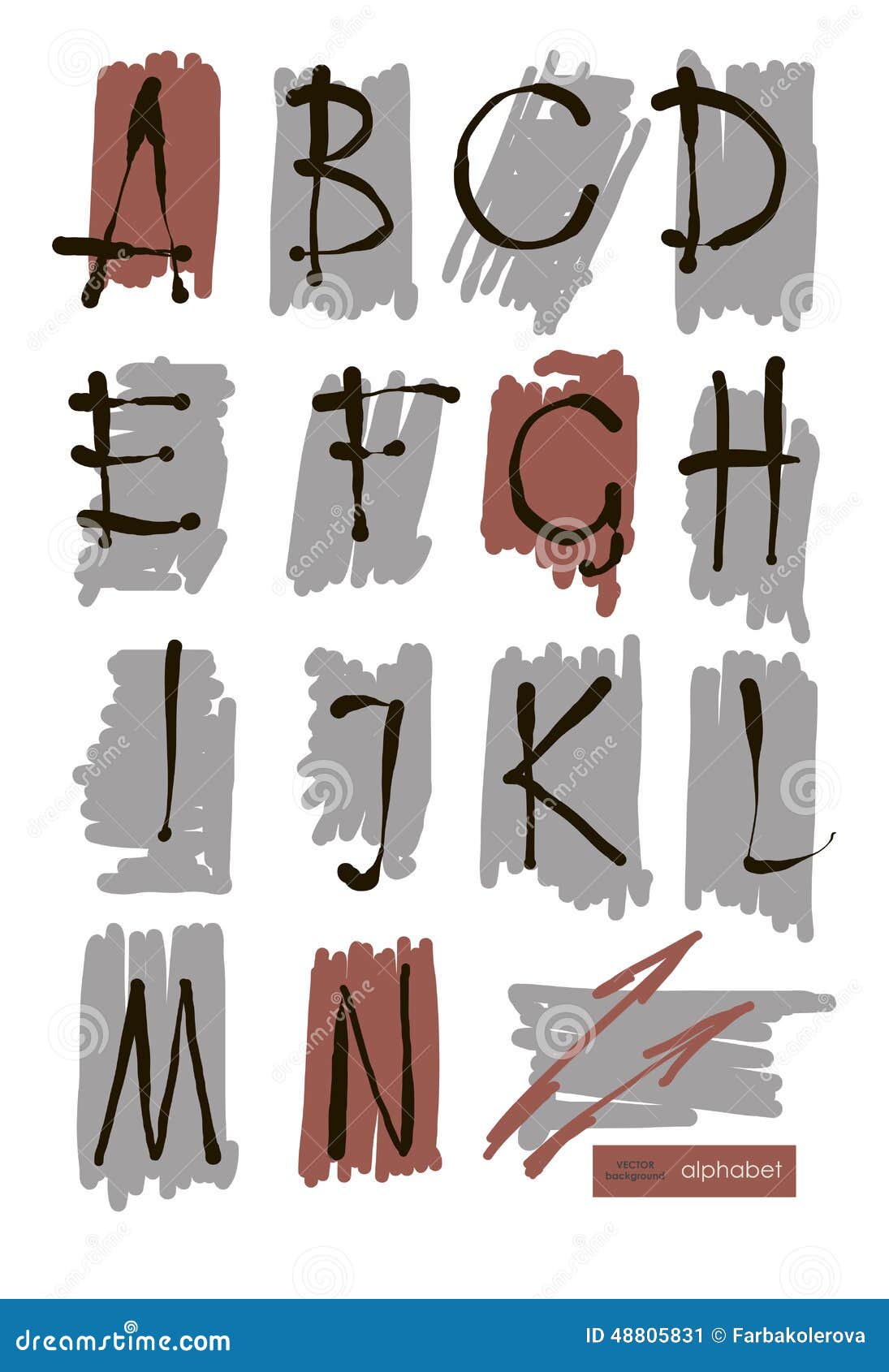 Vector Art Sketched Stylized Grunge Alphabet. Hand Drawn Letters Stock ...