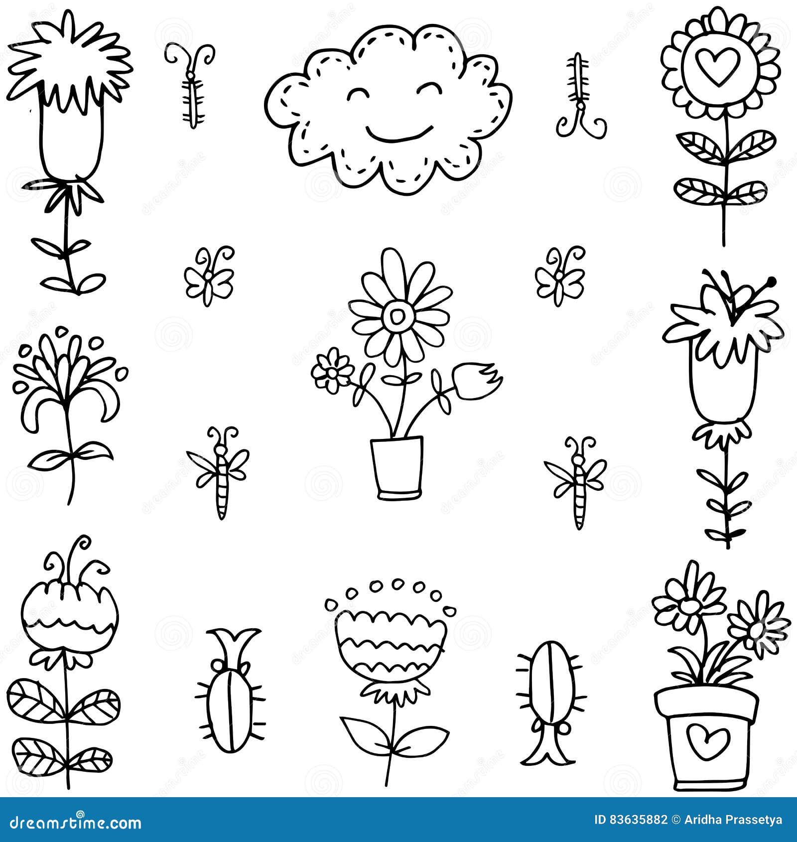 Vector Art of Spring Doodles Stock Vector - Illustration of vector ...