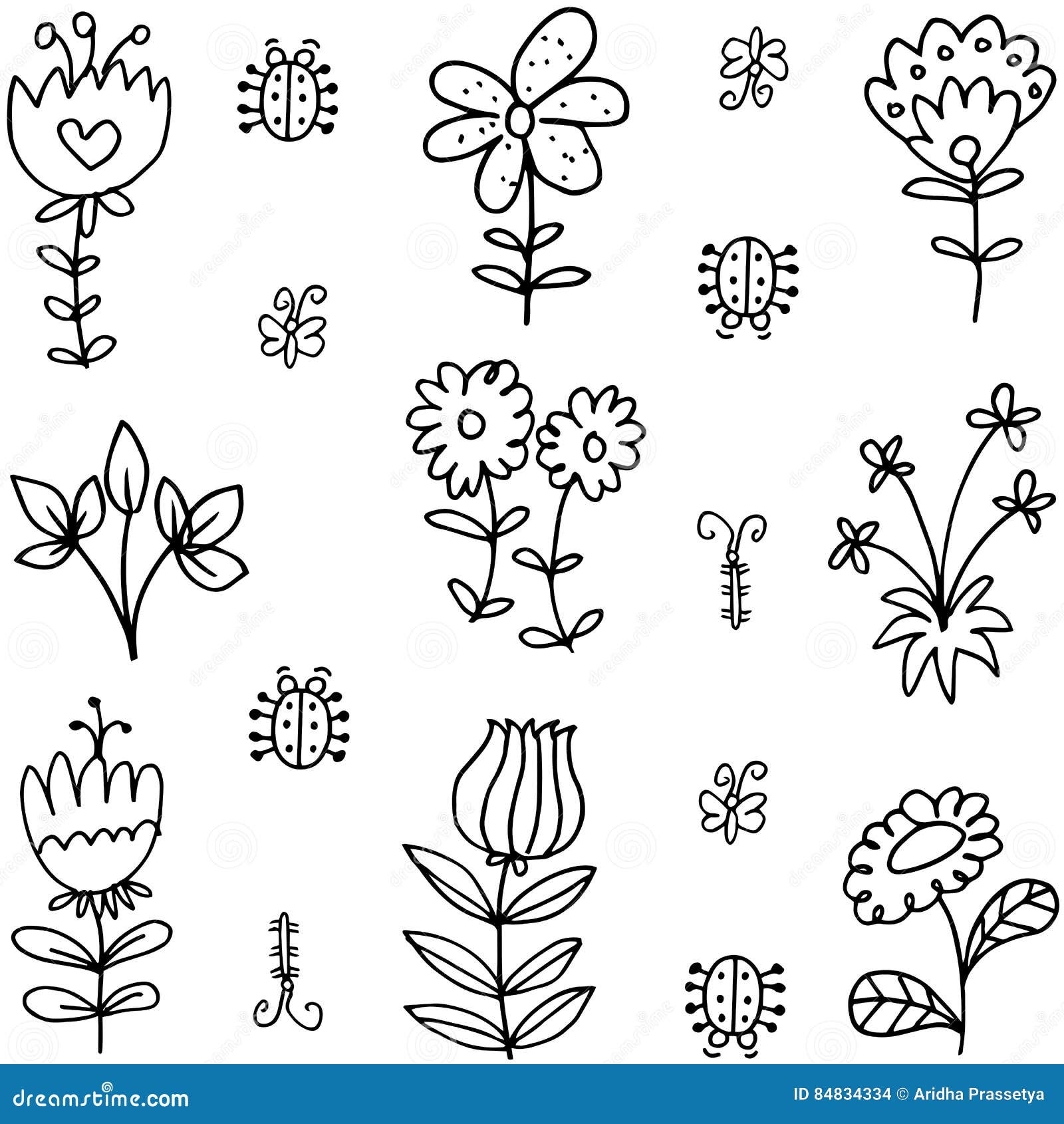 Vector Art of Spring Doodles Hand Draw Stock Vector - Illustration of ...