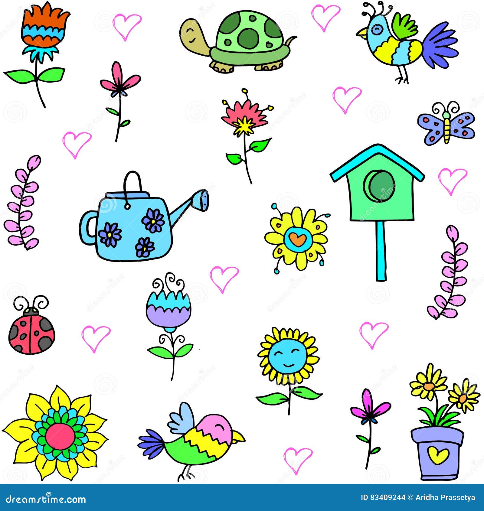 Vector Art of Spring Set Doodles Stock Vector - Illustration of doodle ...