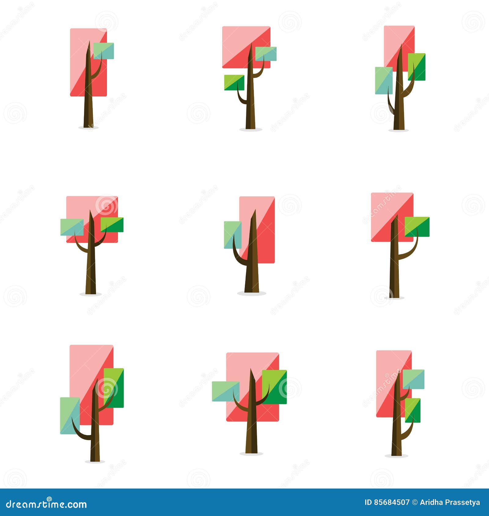 Vector Art of Tree Style for Game Stock Vector - Illustration of ...