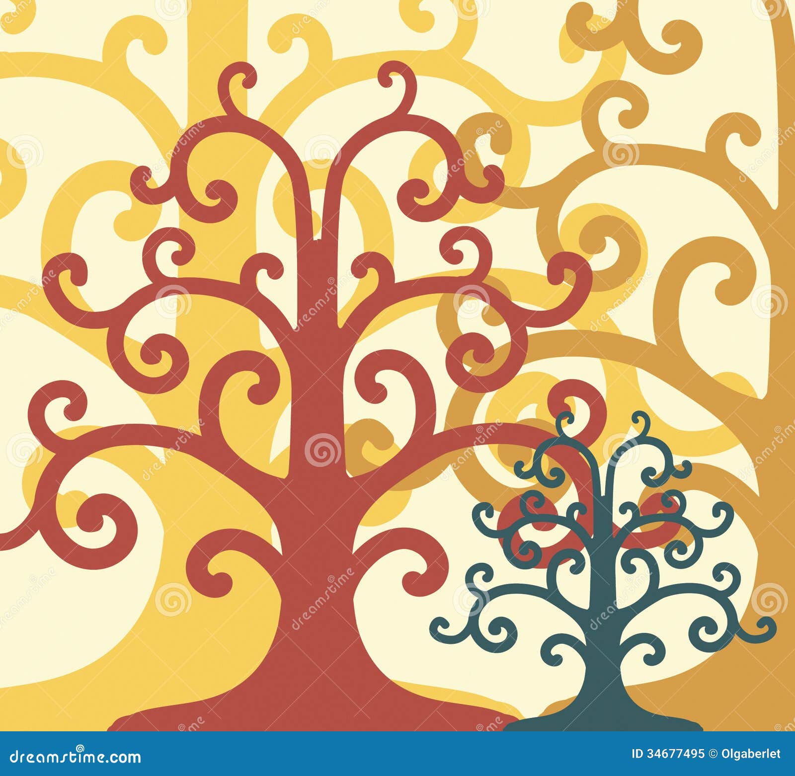 Vector art tree stock illustration. Illustration of splattered - 34677495