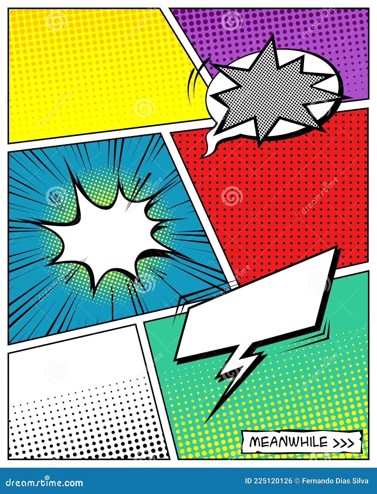Comic Book Page. Book Page Colorful, Funny Superhero Layout Isolated ...