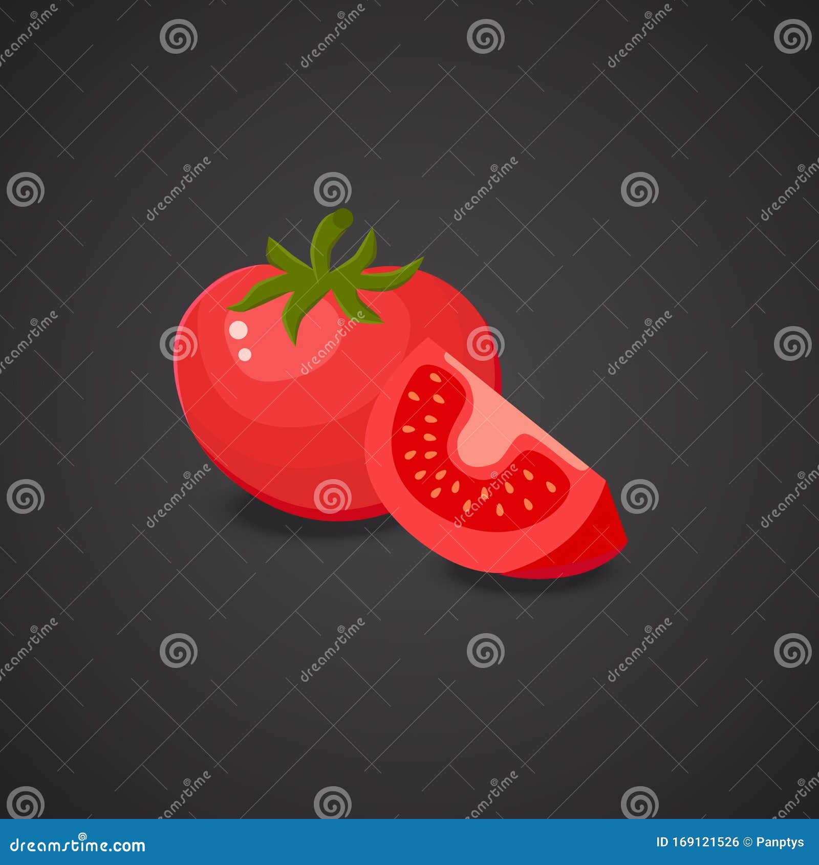 Tomato Realistic 3d Vector Icon. Stock Vector - Illustration of ...