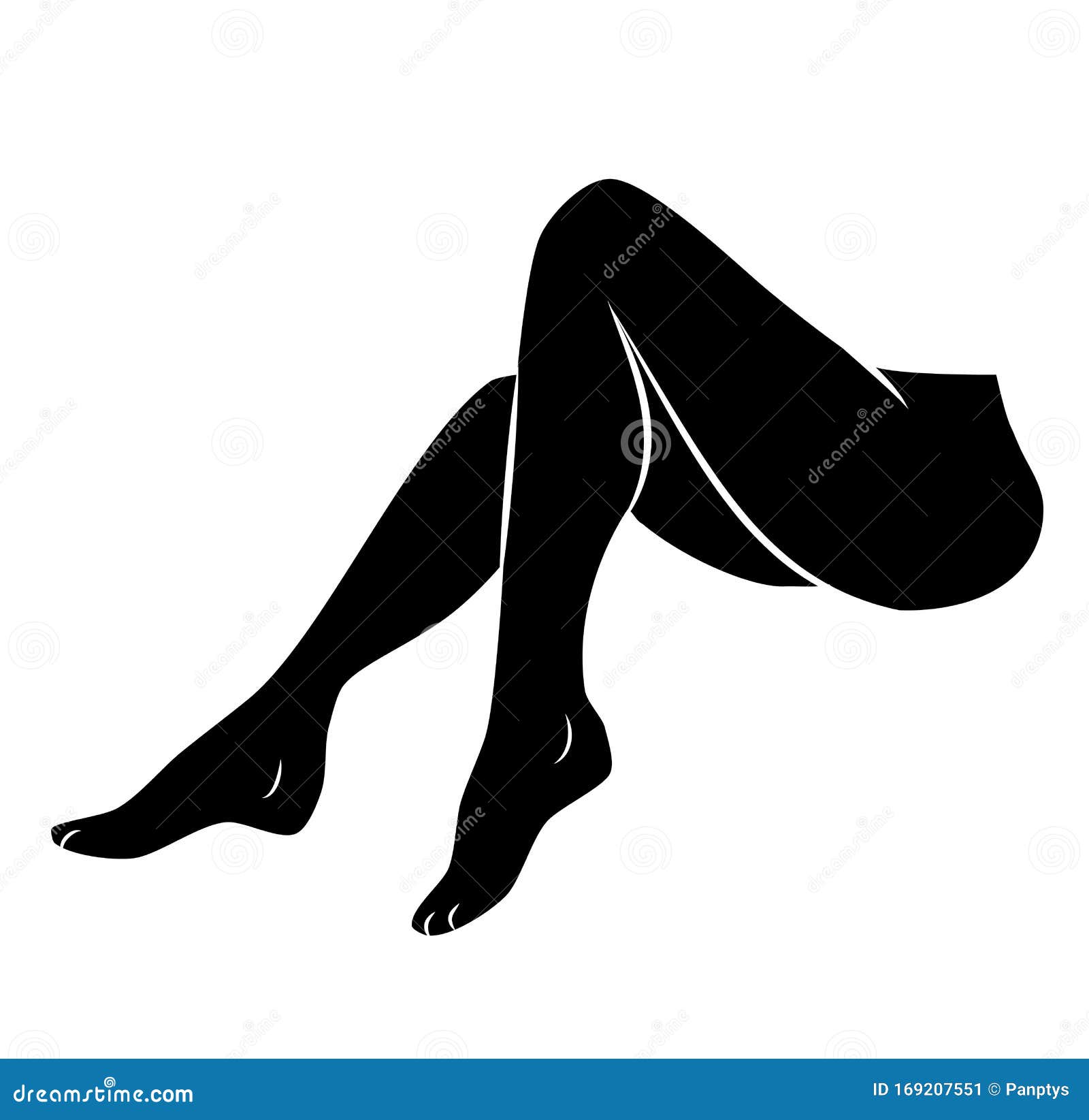 Woman Legs Vector Icon on White Background. Stock Vector - Illustration ...