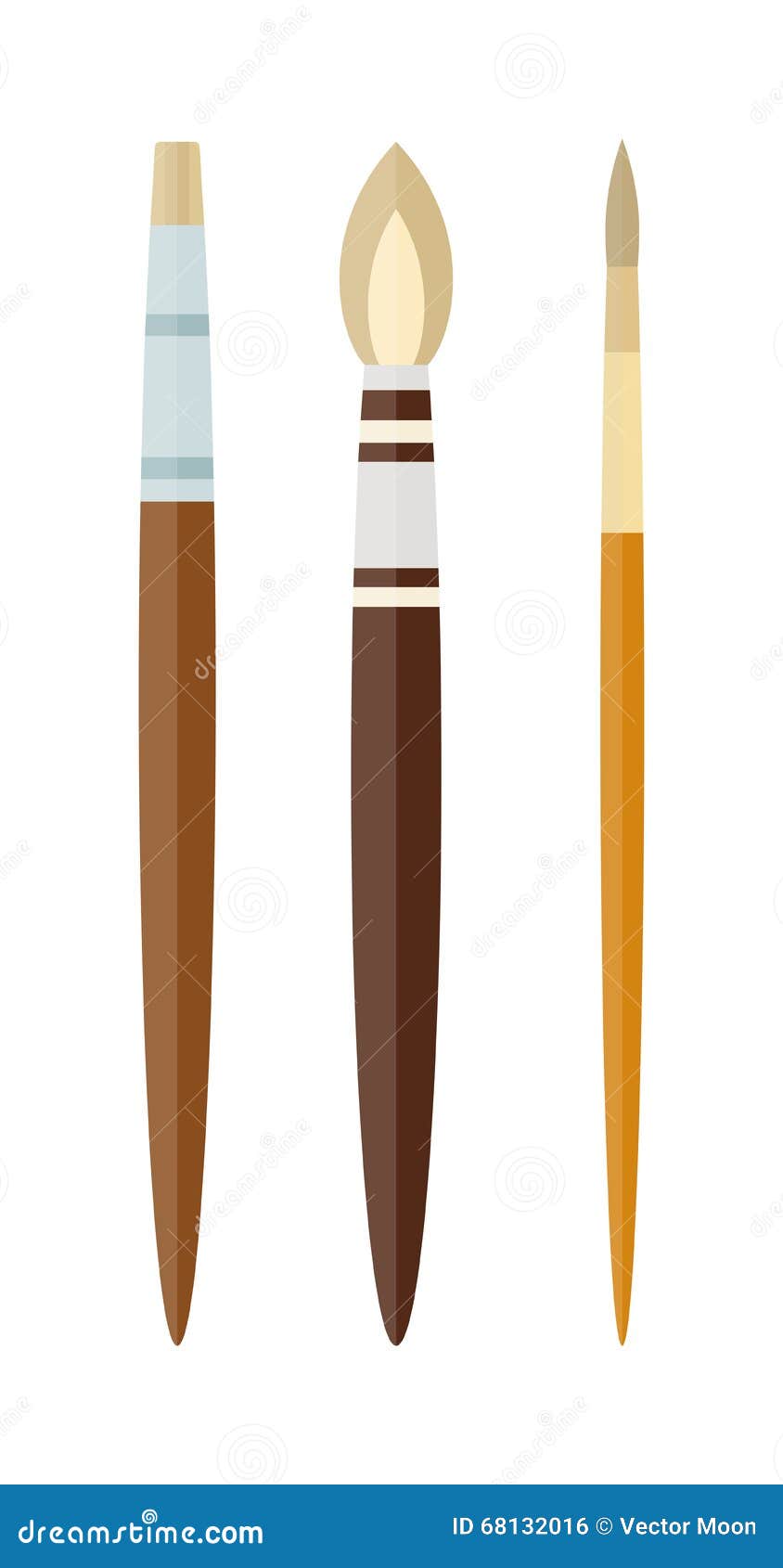 Vector Artist Brushes Isolated on White. Stock Vector - Illustration of ...