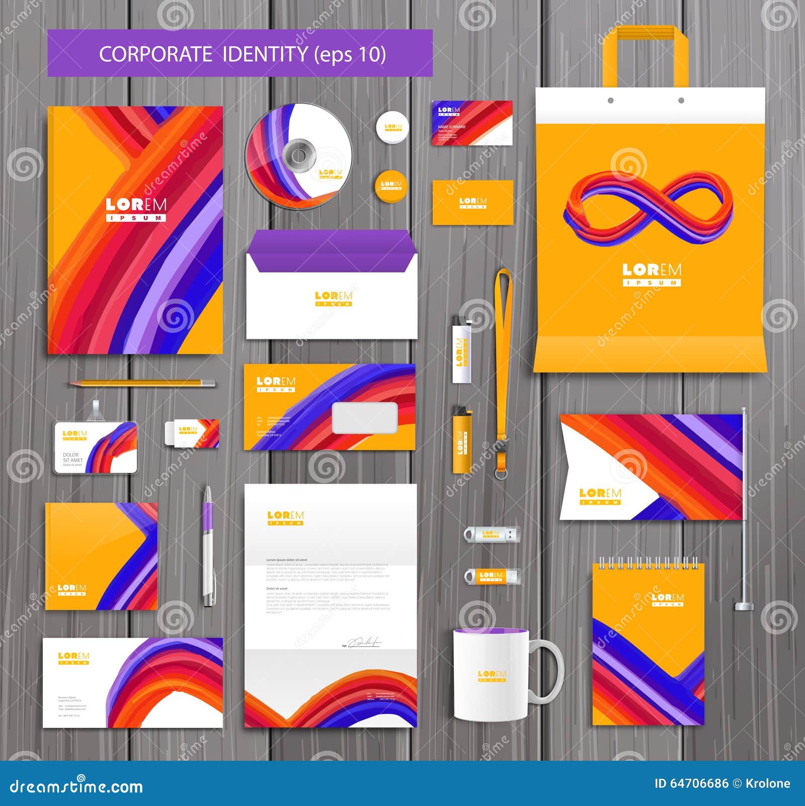 Vector Artistic Corporate Identity Template with Stock Vector ...