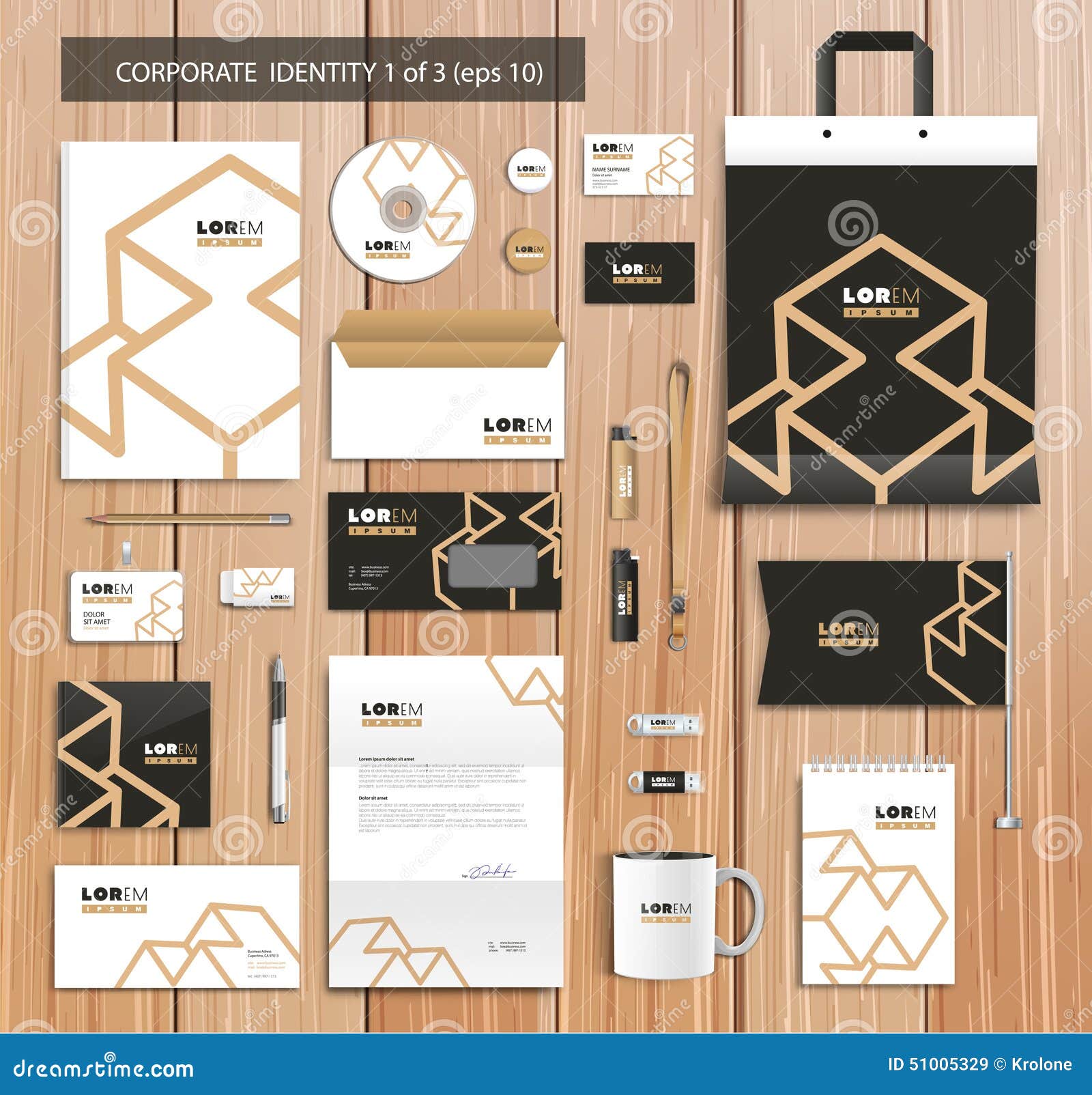 Vector Artistic Corporate Identity Template with Stock Vector ...